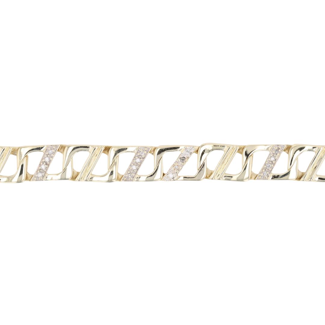 .26ctw Round Diamond Mariner Link Chain 9" Bracelet 10k Yellow Gold 18. ...