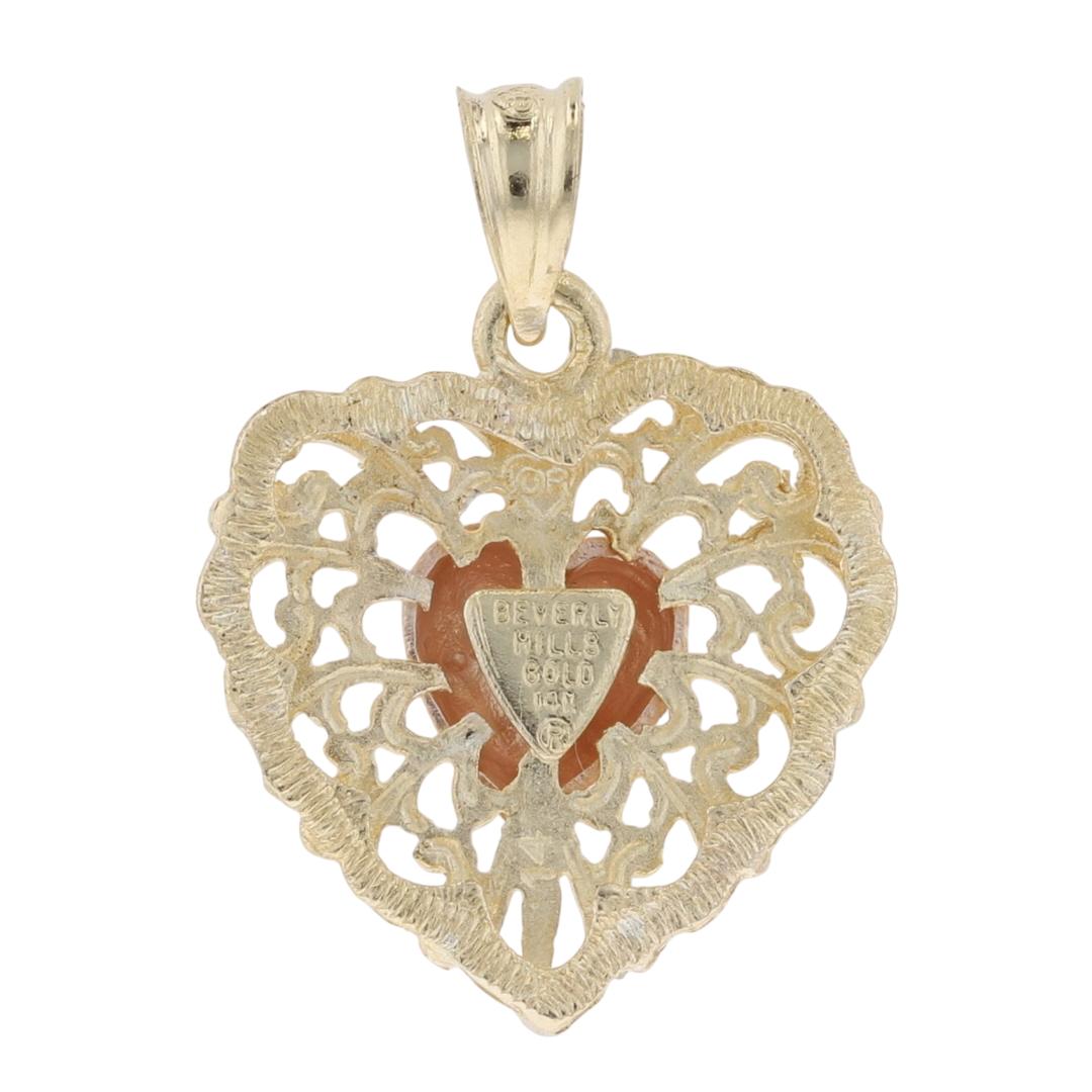 3/4" Filigree Heart Shaped Pendant without Chain 14k Multi-Tone Gold 1. ...