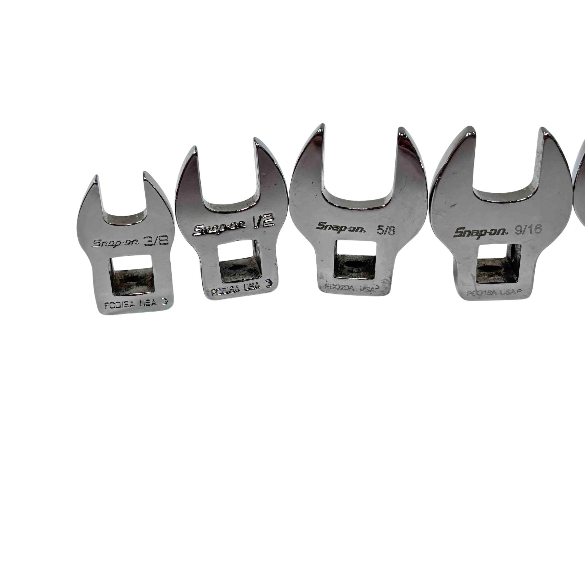 Snap-on 9-Piece SAE 3/8" Drive 3/8-15/16 Open End Crowfoot Wrench Set