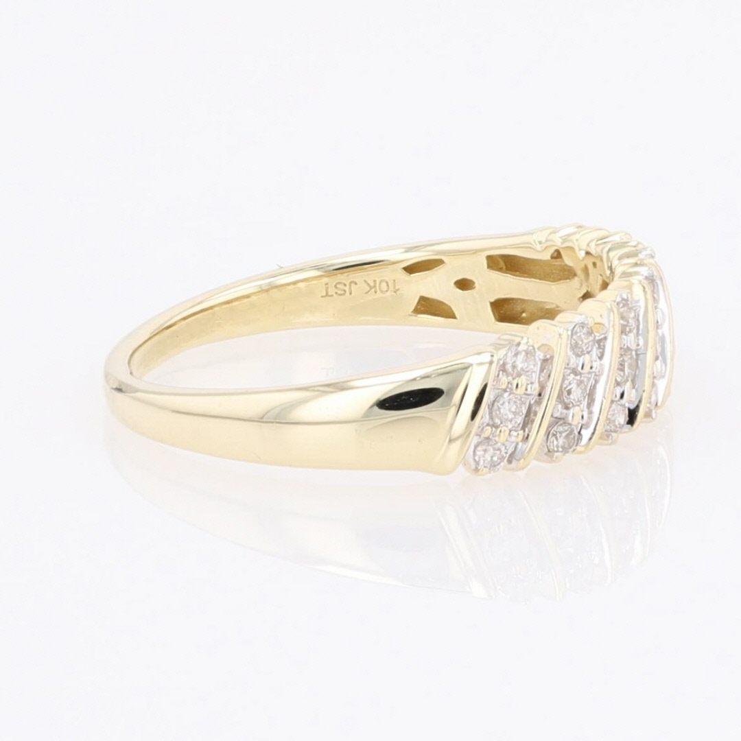 .15ctw Round Cut Diamond Prong Set Wedding Band Ring 10k Yellow Gold Size 7