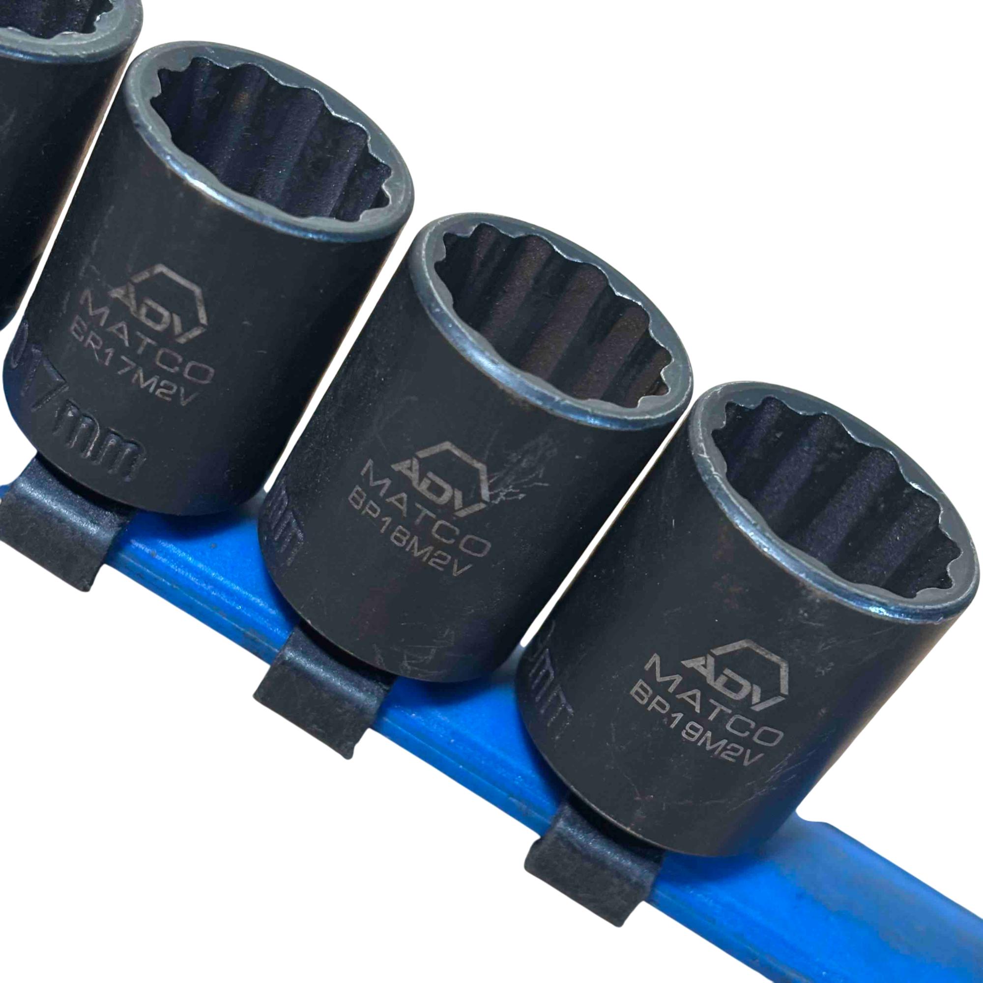 MATCO Tools 13-Piece 3/8" Drive Metric 12 Point Impact Socket Set (7mm ...