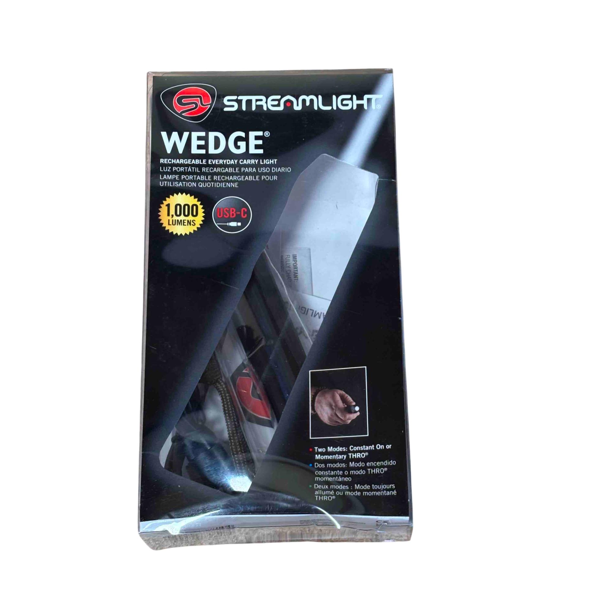 Streamlight Wedge Black USB-C Rechargable Everyday Carry Light 8104