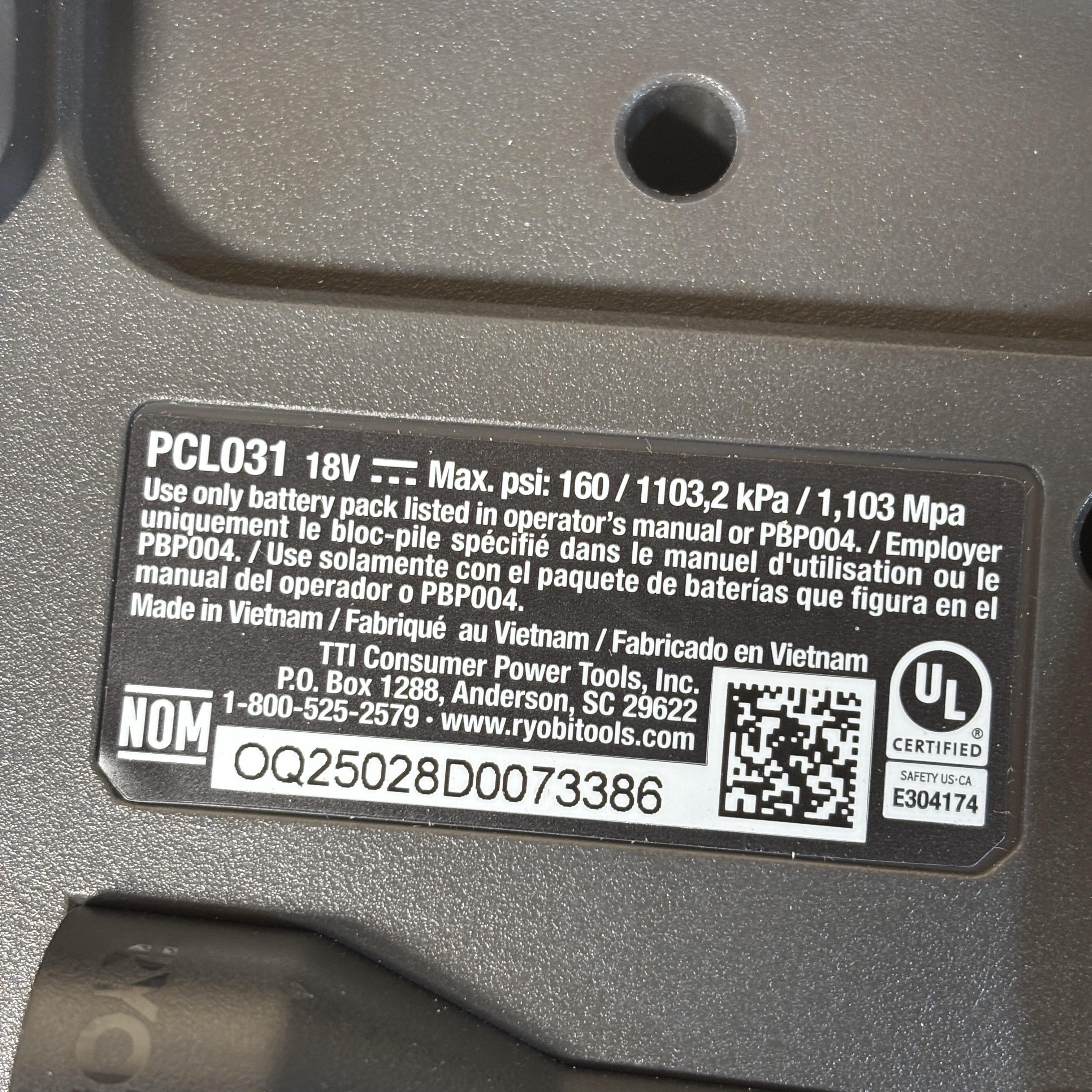 Ryobi PCL031 ONE+ 18V Cordless Dual Function Inflator/Deflator 3386 ...