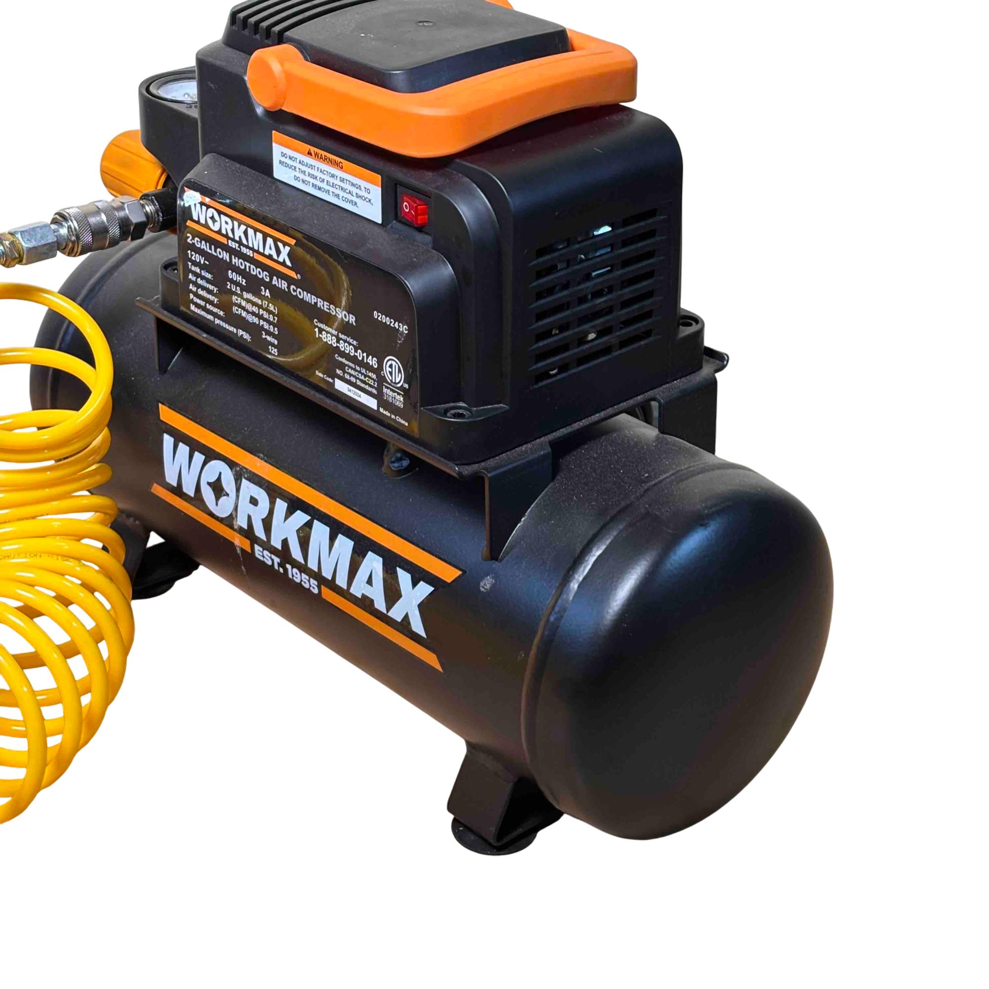 WORKMAX 0200243C Black & Yellow 2-Gallon Portable Hot Dog Air ...