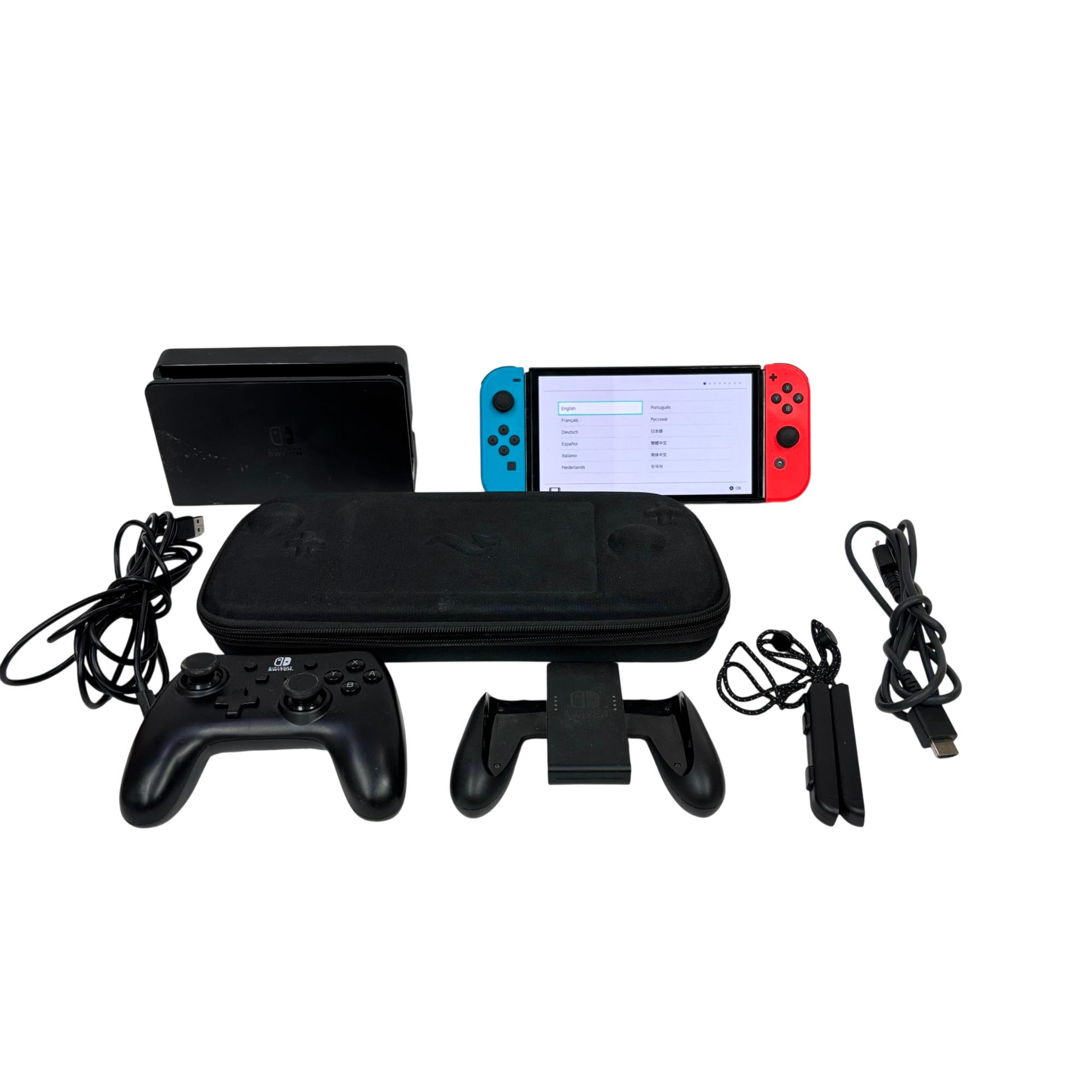 Nintendo Switch OLED 64GB HEG-001 Video Game Console Bundle - 4606