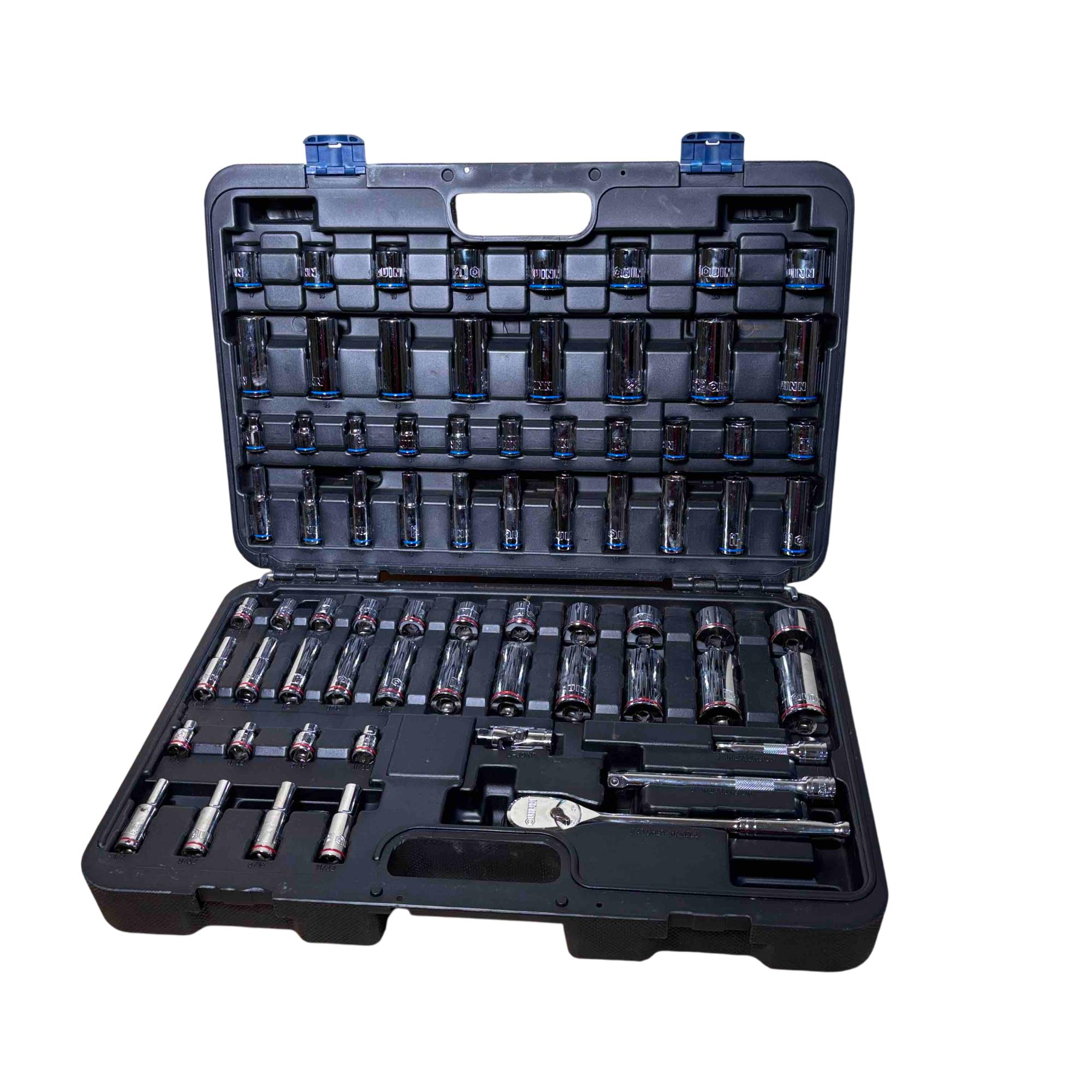 QUINN 58754 48-Piece Chrome 3/8" Drive SAE & Metric Master Impact ...