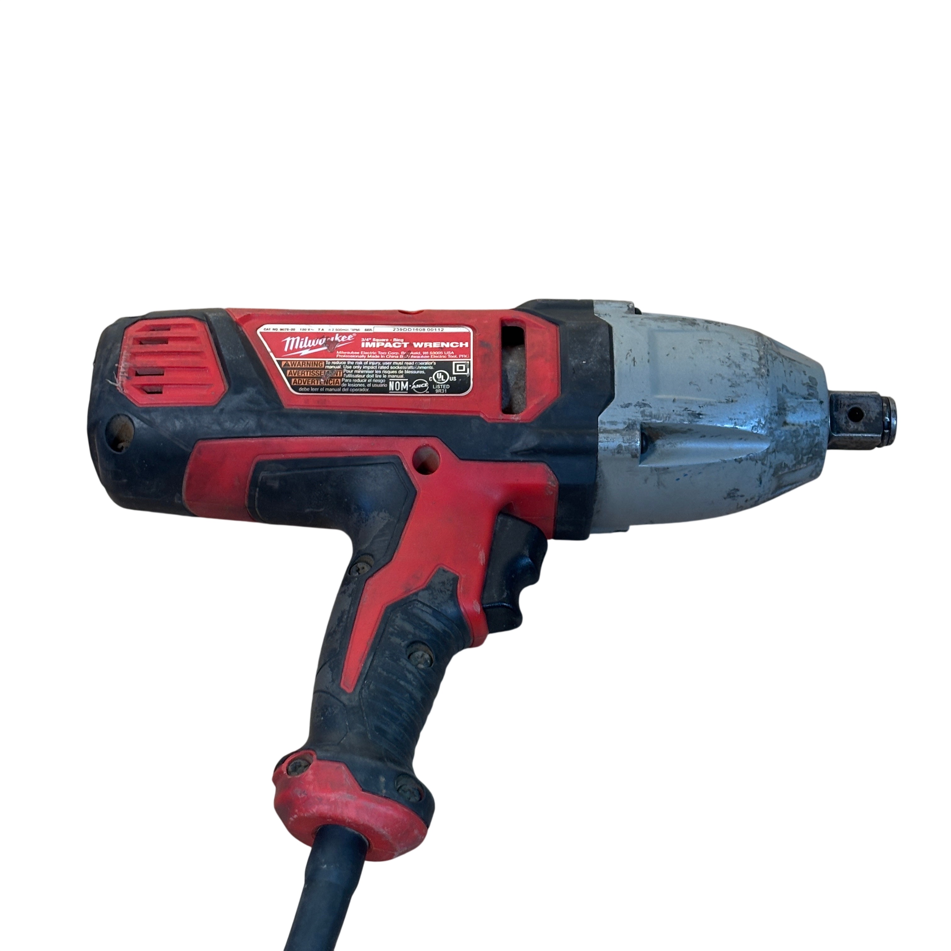 Milwaukee 9075-20 Red/Blk 3/4" Impact Wrench 0112/Friction Ring Socket ...