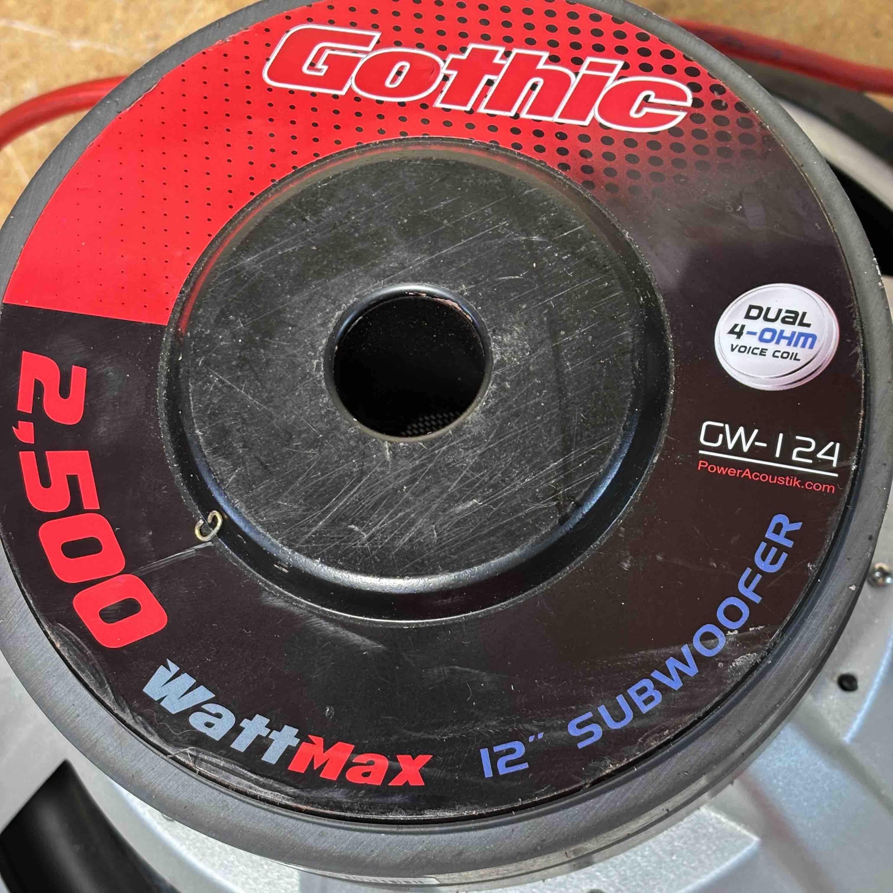 Power Acoustik Gothic GW-124 1200W RMS/2500W Peak 12" Subwoofers