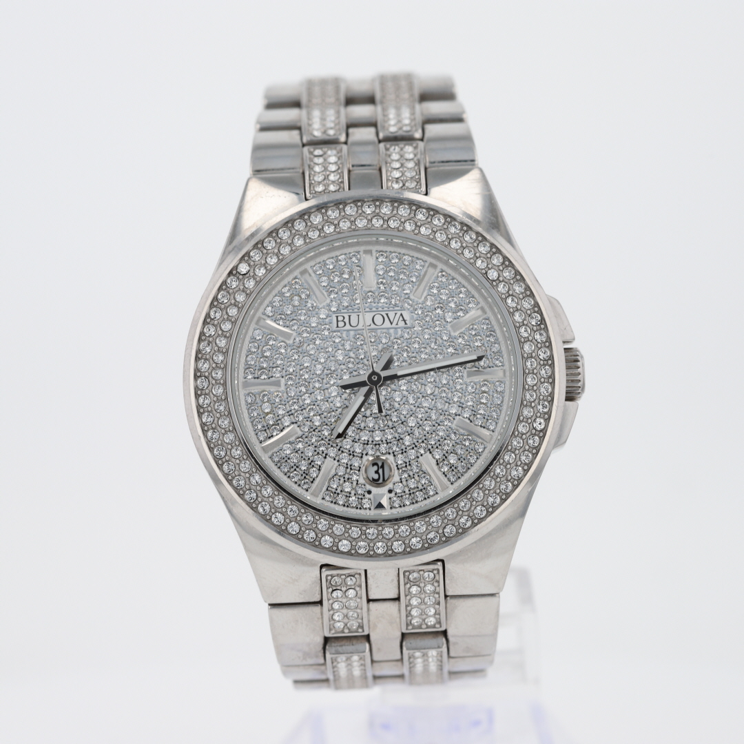 Bulova Phantom Crystal 42mm Silver Dial Quartz Stainless Steel Men's ...