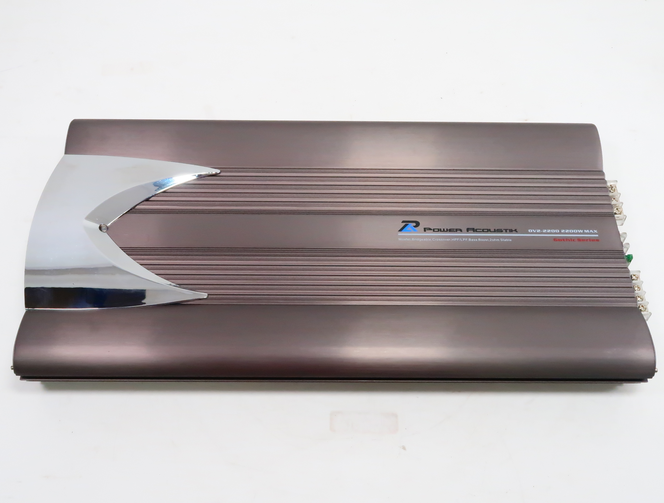 Power Acoustik OV2-2200 Gothic 2200W Class AB Bridgeable 2-Ch Car Amplifier
