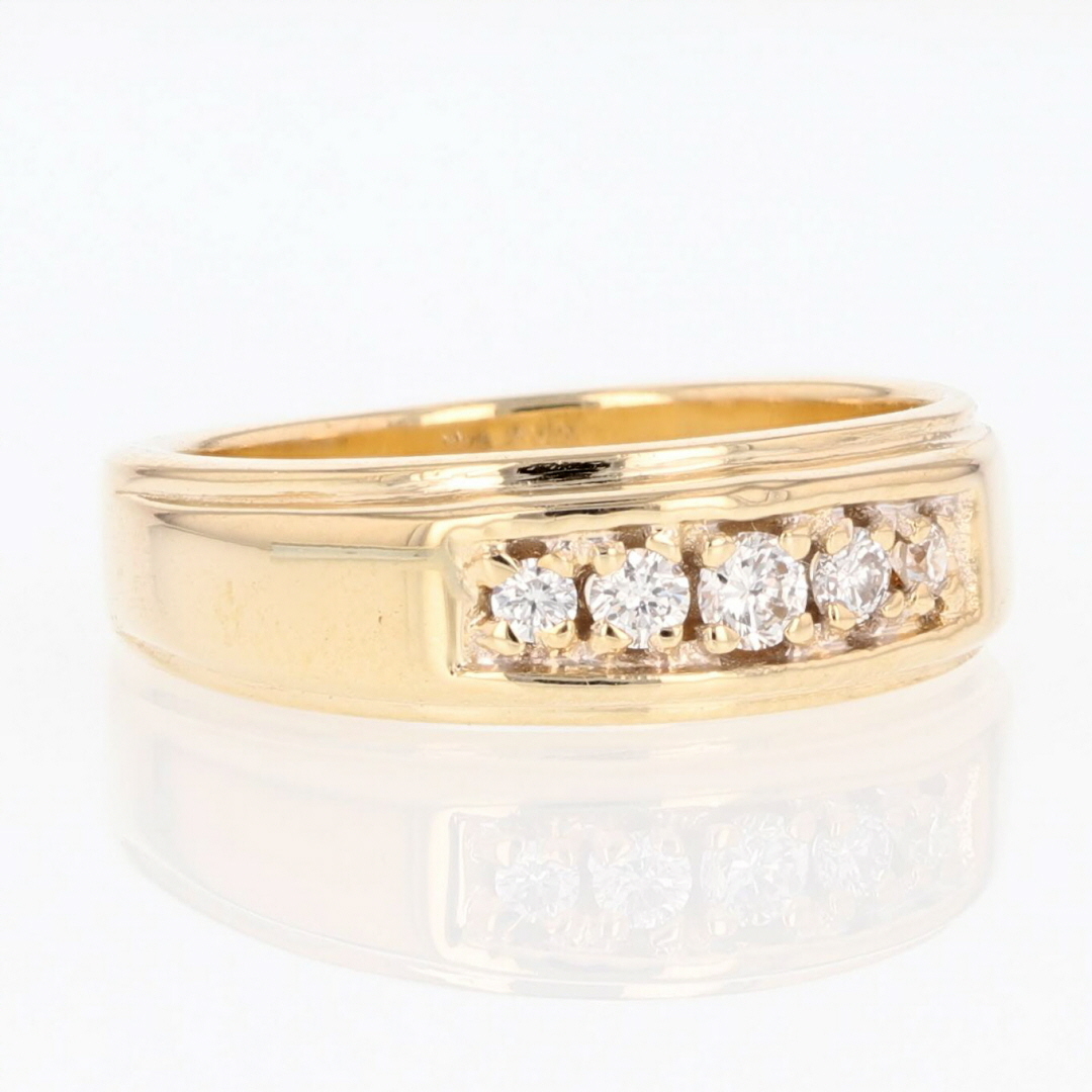 .25ctw Diamond Prong-Set Stepped Edge Wedding Band 10k Yellow Gold Size 8.75