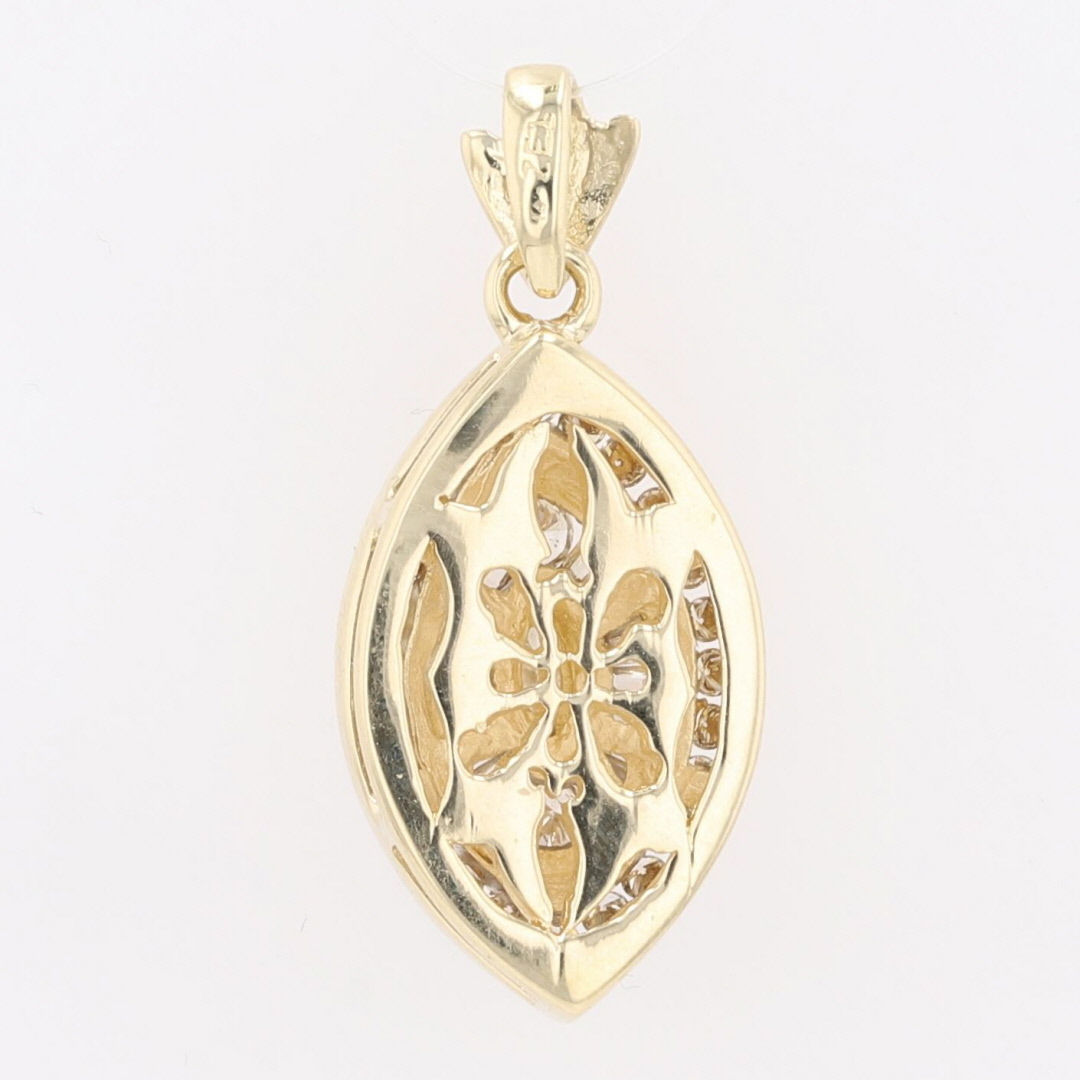 .80ctw Marquise Cut Diamond Cluster Pendant no Chain 14k Yellow Gold 6. ...