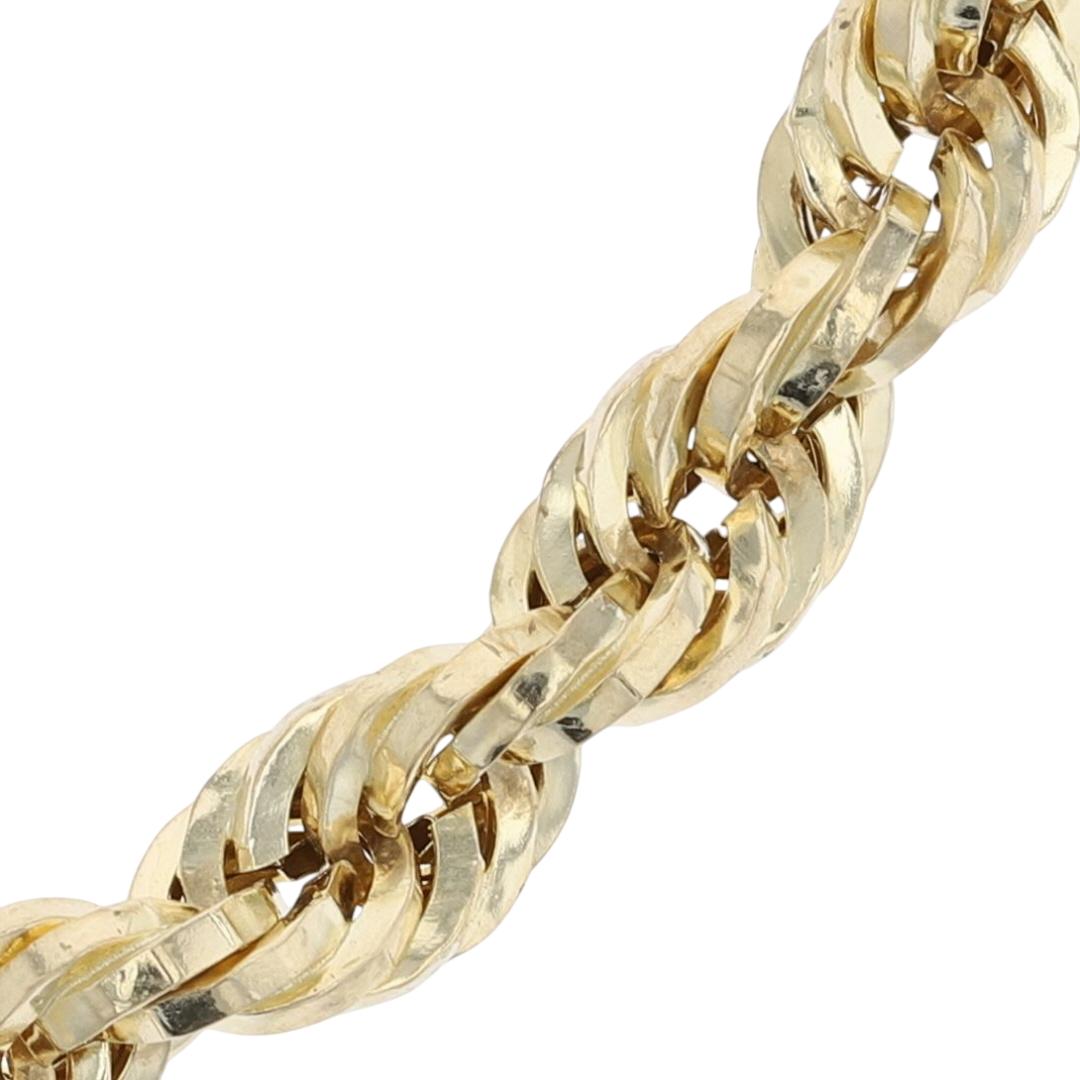 5.2mm Hollow Rope Link Chain 22.5" Necklace 10k Yellow Gold Peru 11.26 ...
