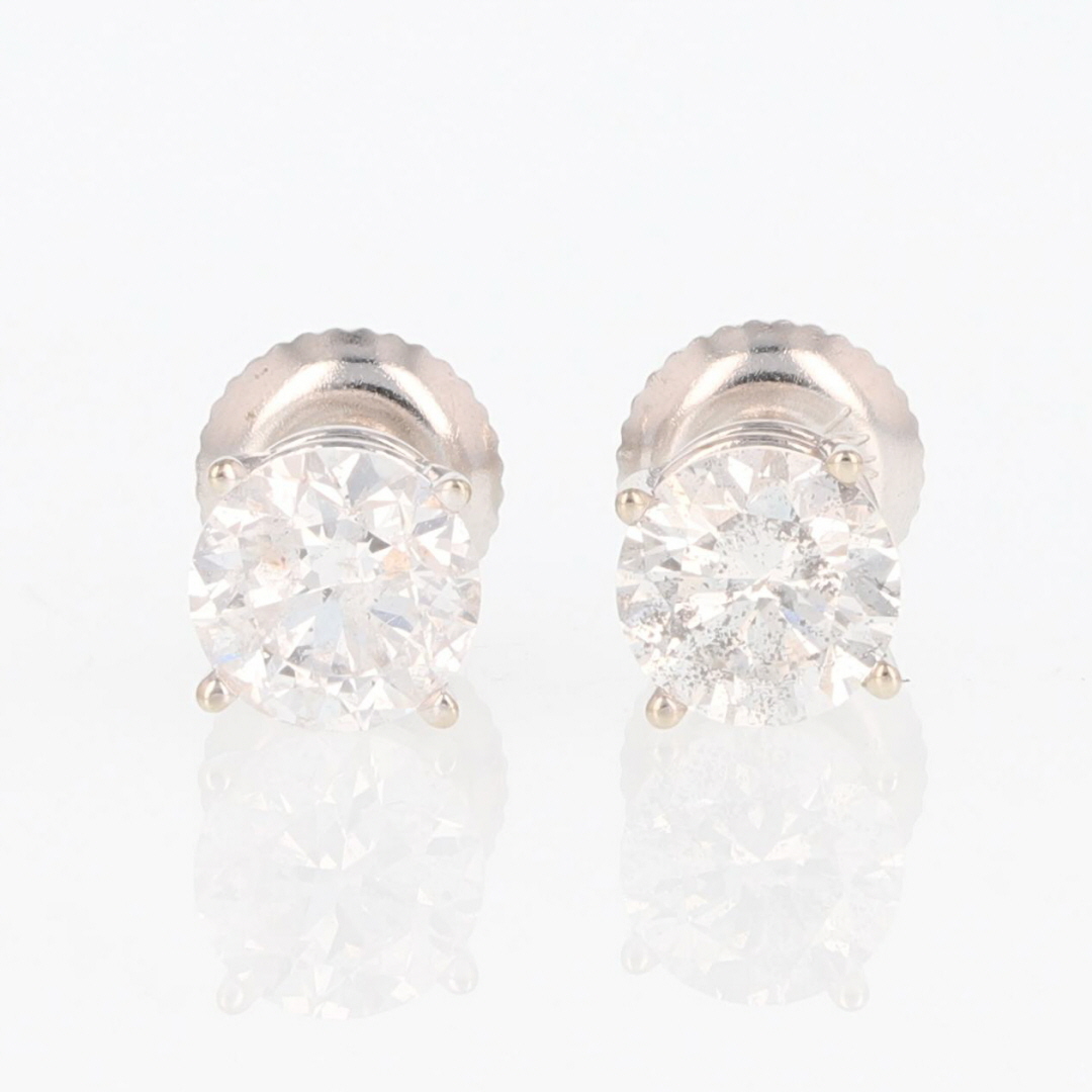 1.40ctw Round Cut Diamond Solitaire Screw Back Stud Pair Earrings 14k ...