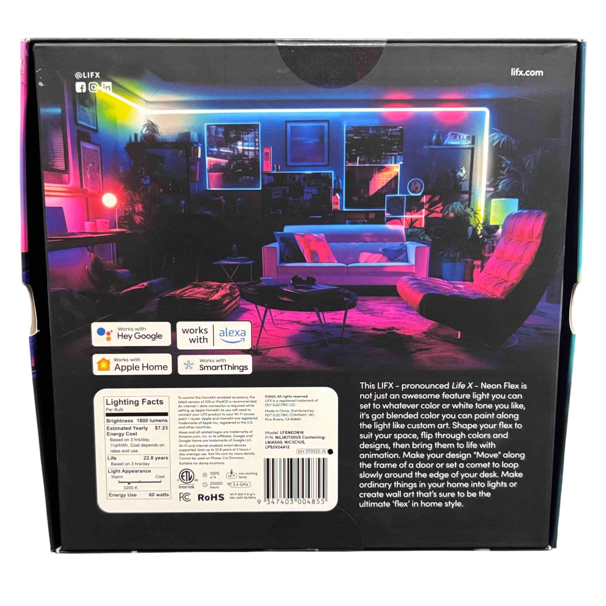 LIFX Neon Flex 16ft Indoor Smart Wi-Fi LED Rope Light - LFXNEON16