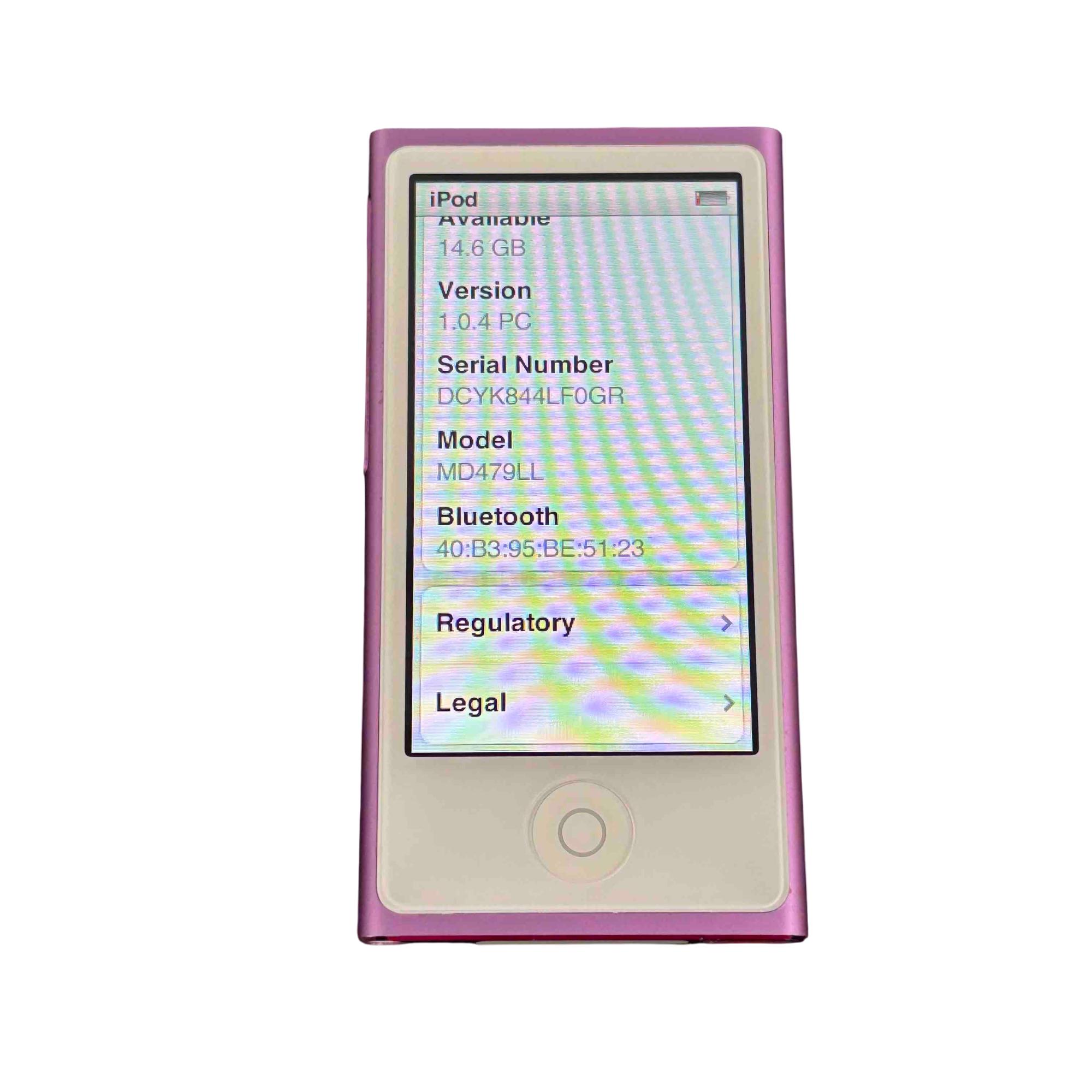 Apple iPod Nano 7th Gen A1446 MD479LL 16GB 2.5" MP3 Player