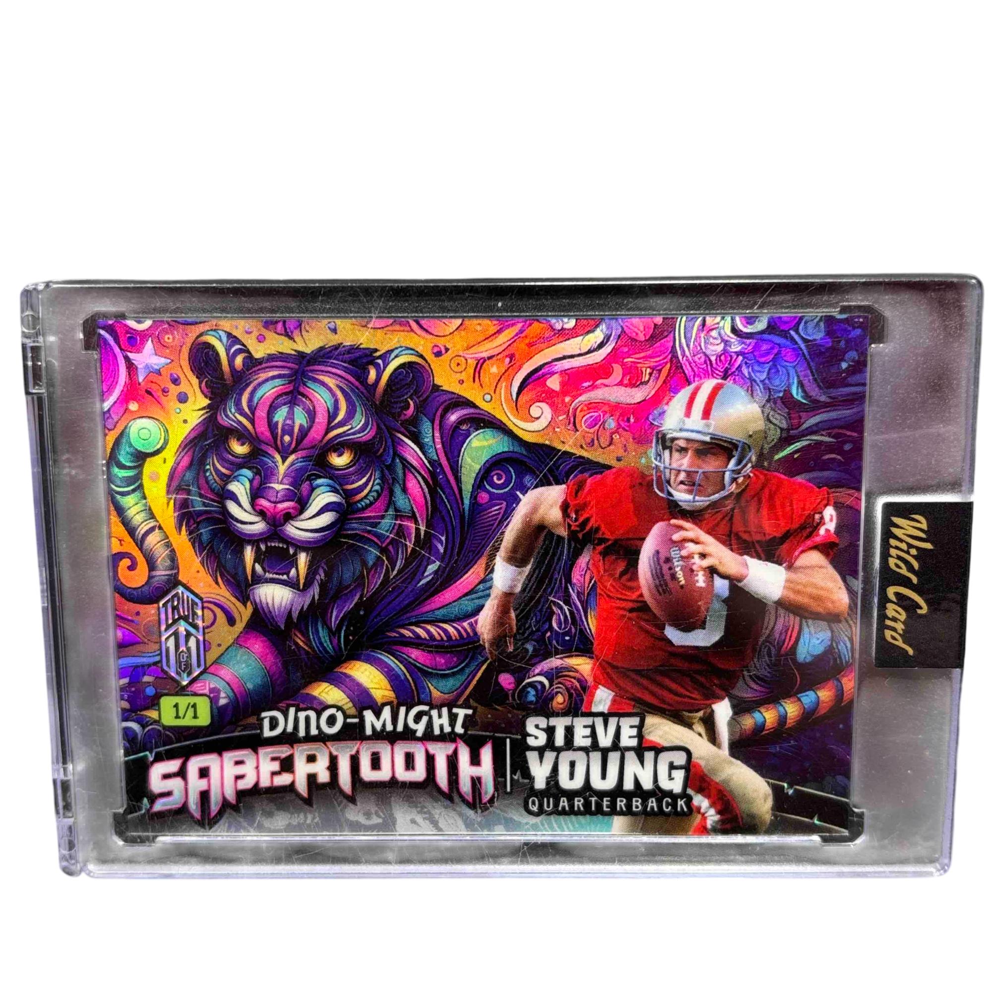 2024 Wild Card Prehistoric Dino-Might Sabertooth 1/1 Steve Young Card - PHST-SY