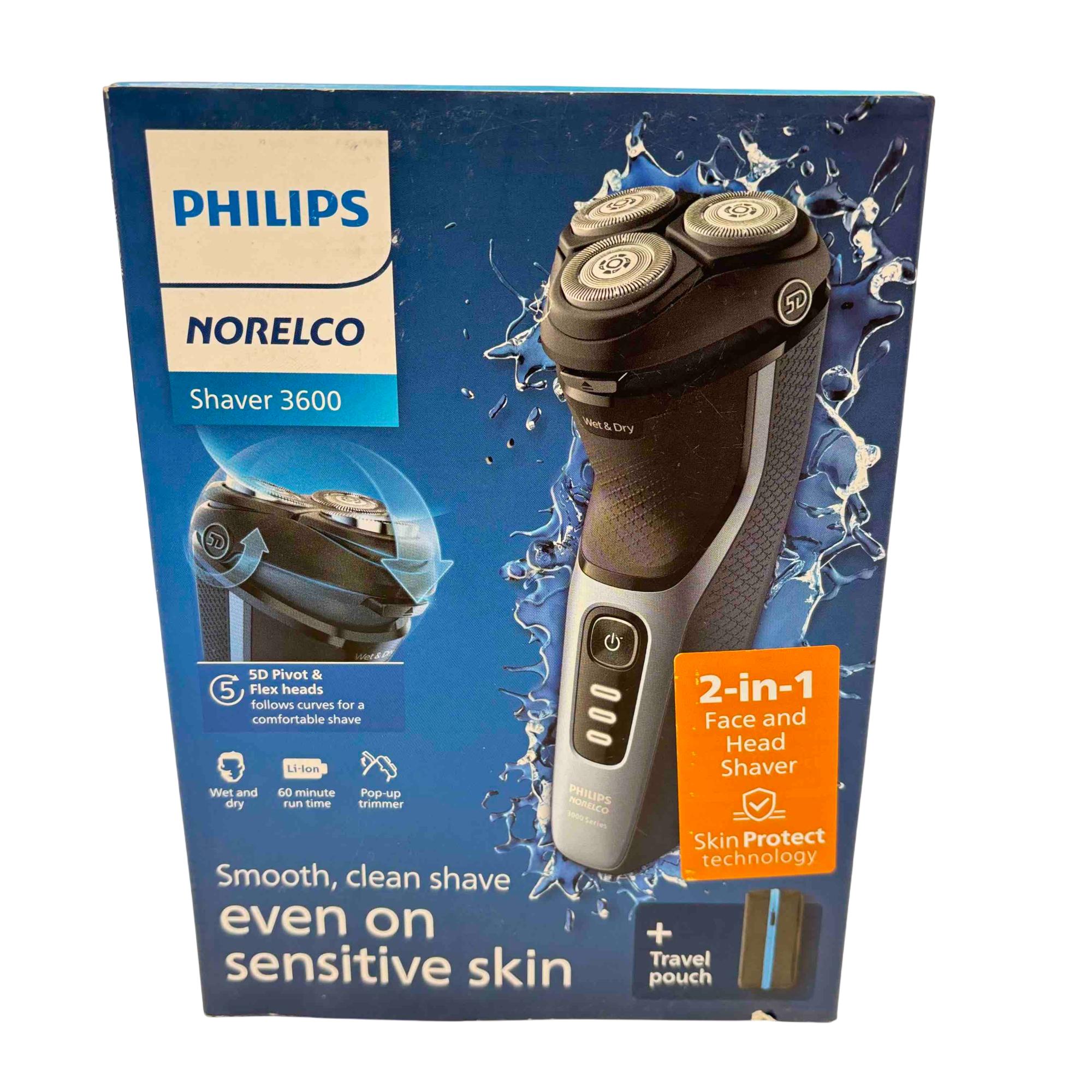 Philips Norelco Shaver 3600 Wet & Dry Cordless Electric Shaver Kit
