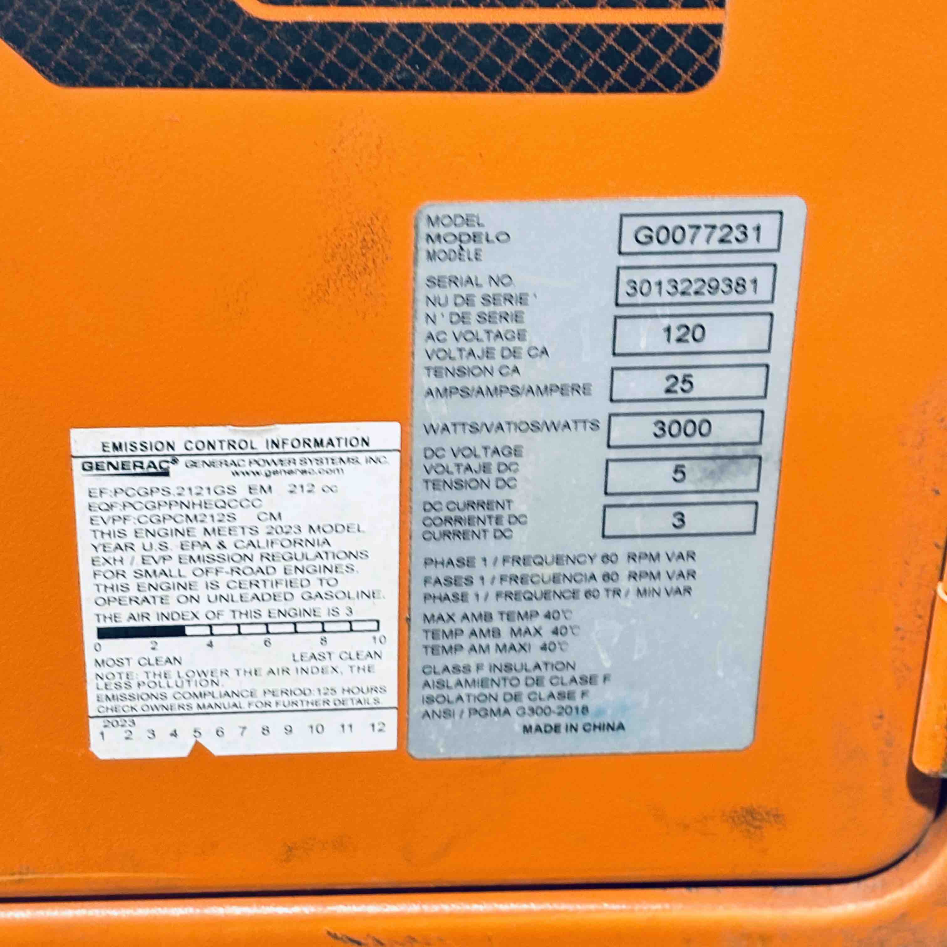 Generac iQ3500 Portable Inverter Generator 3500 Starting Watts LOCAL ...