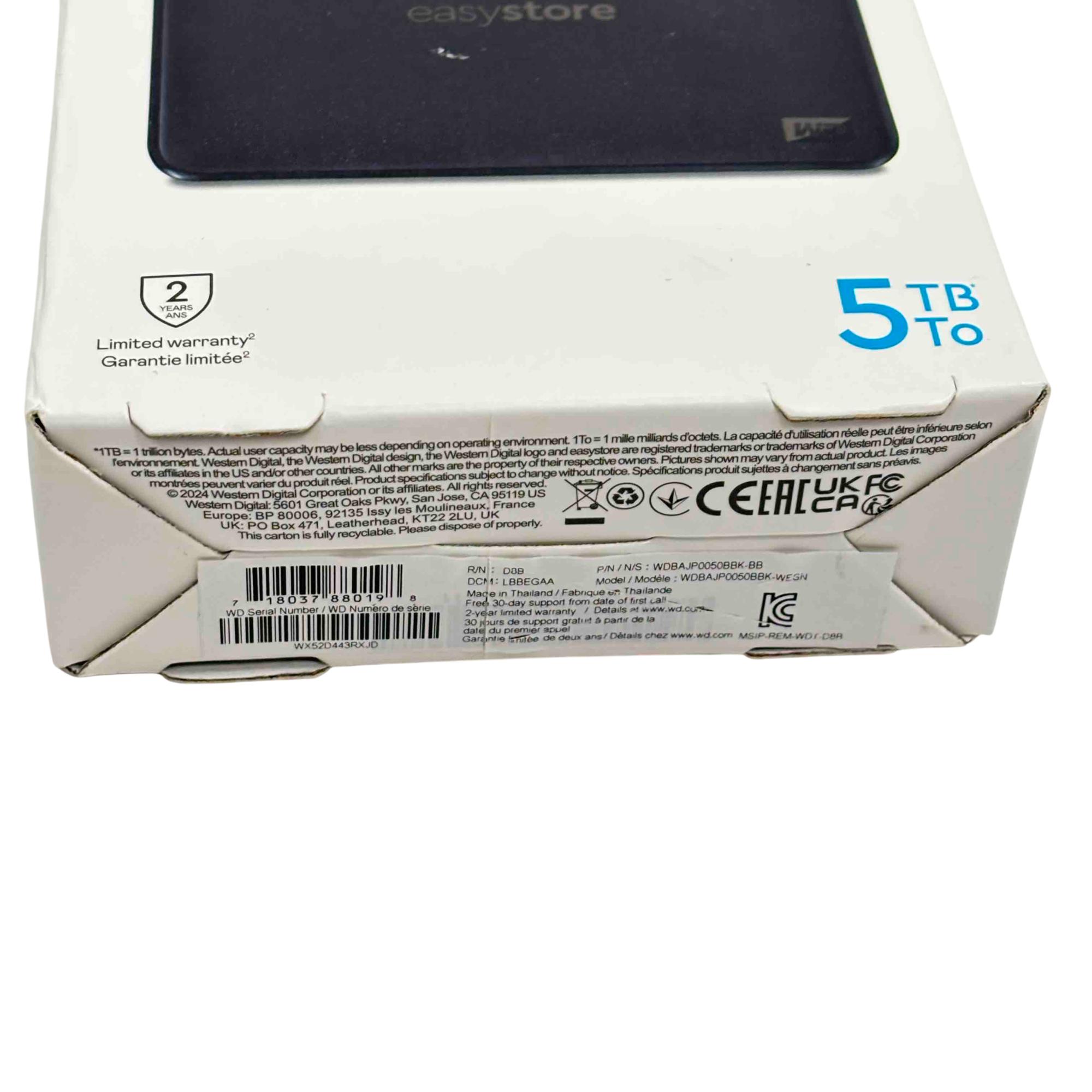 Western Digital Easystore 5TB Portable External Hard Drive Windows ...