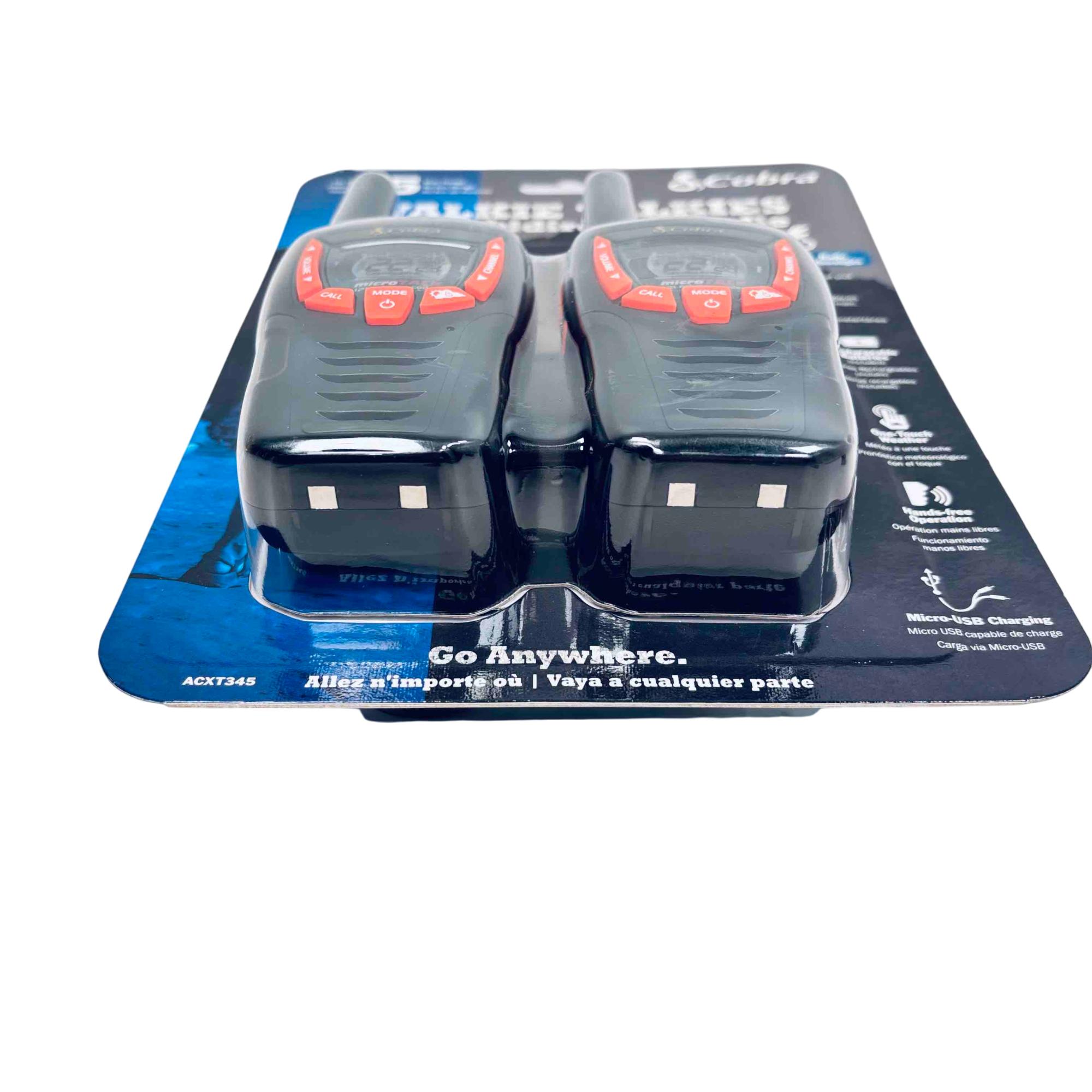 Cobra ACXT345 microTALK 25-Mile Rechargeable Two-Way Walkie Talkie 2-Pack