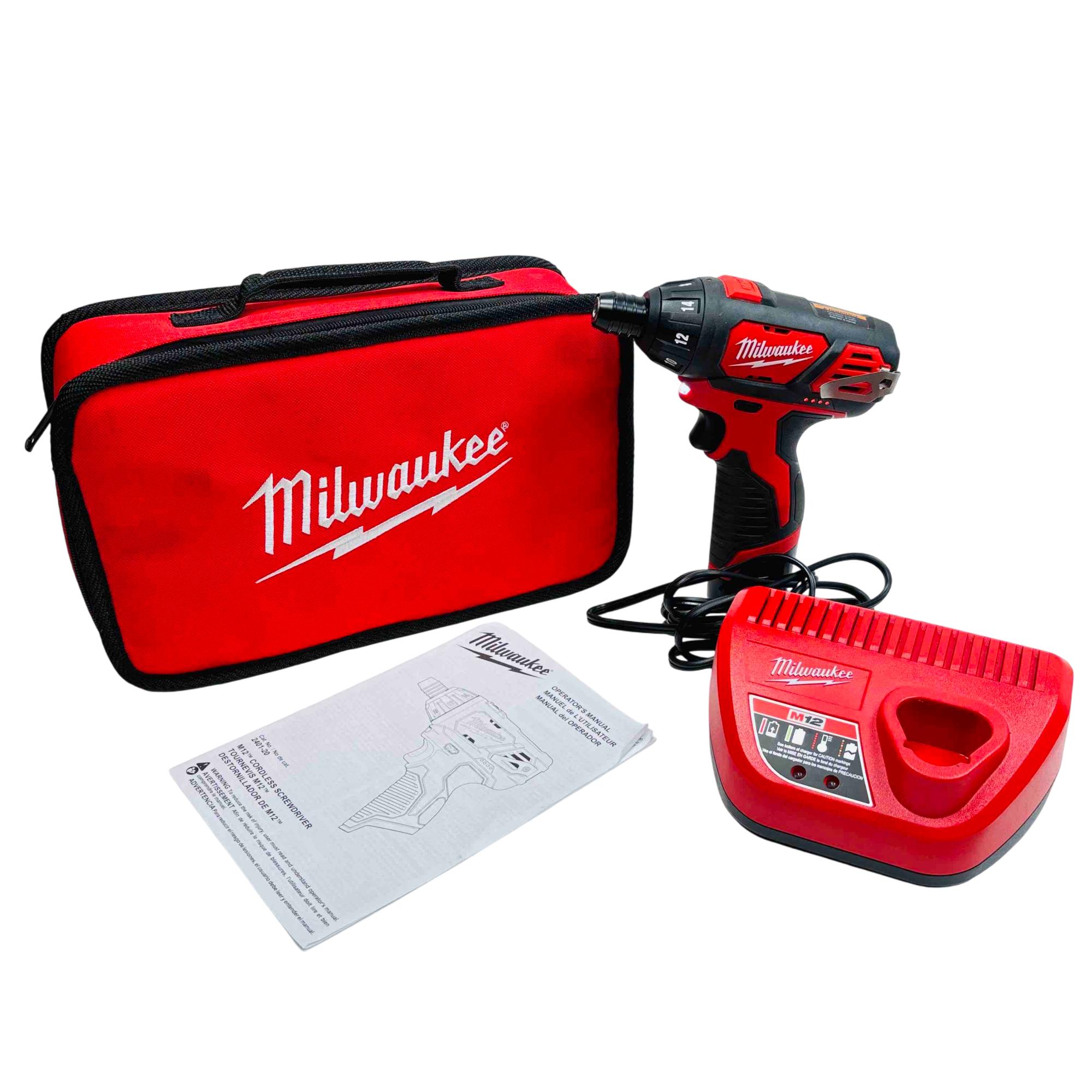 Milwaukee 2401-20 Cordless 12V 1/4 in. Hex Screwdriver Kit