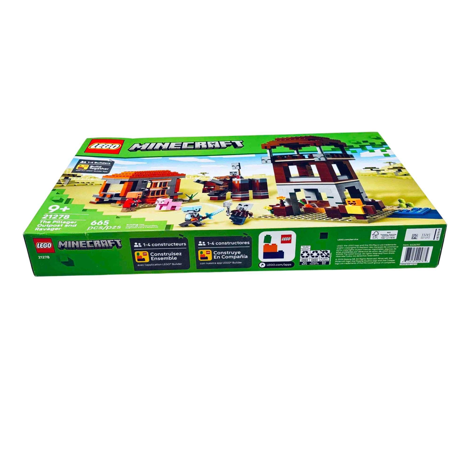 LEGO 21278 Minecraft The Pillager Outpost and Ravager Building Set 665 ...