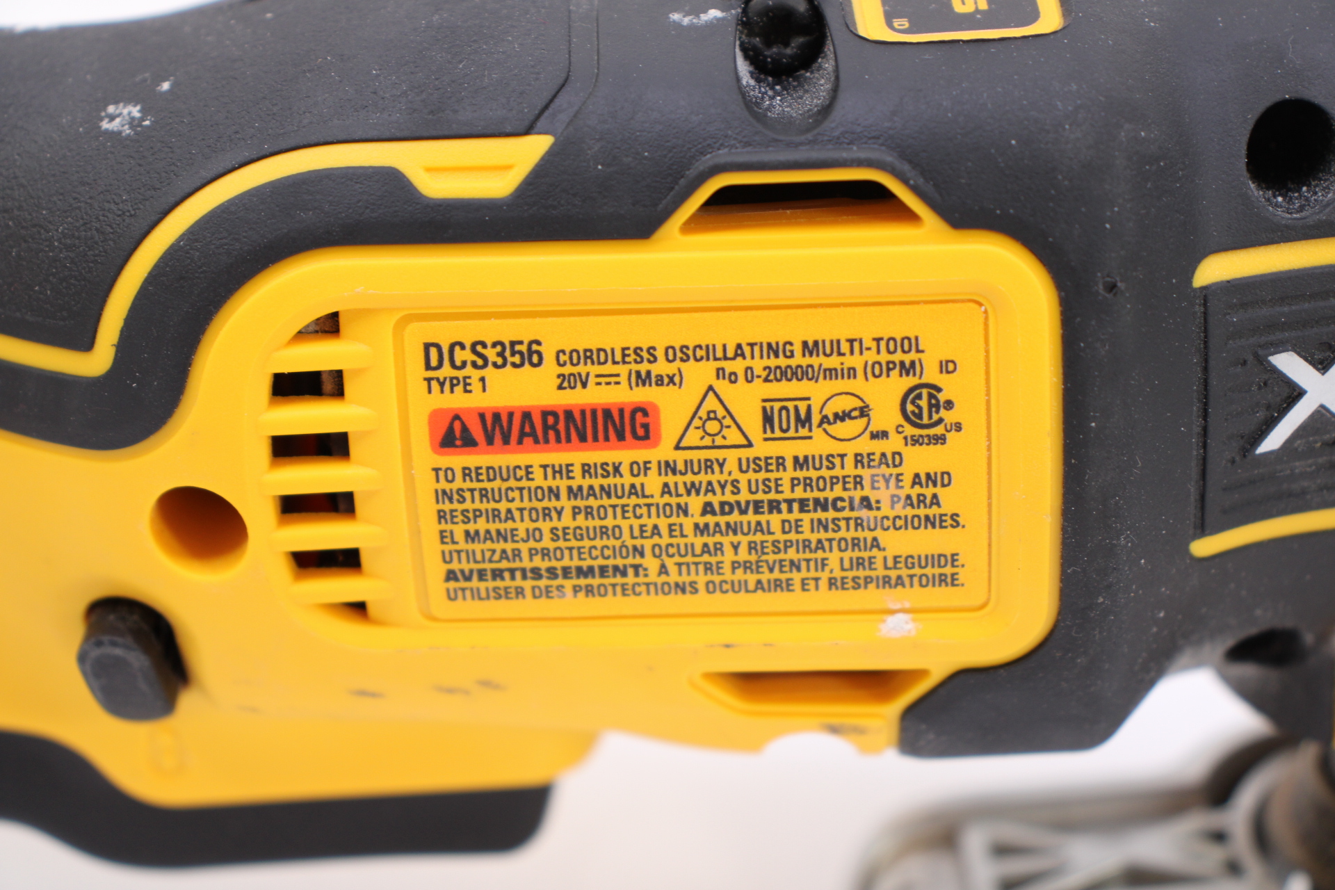DeWalt DCS356 MAX XR 20V Brushless Cordless Oscillating Multi-Tool