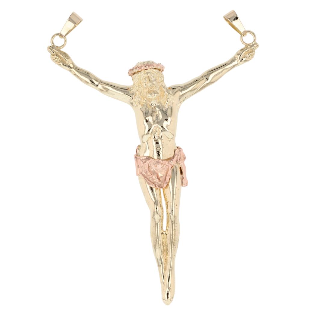 4.25" Religious Crucifix Pendant without Chain 14k Multi-Tone Gold 26. ...
