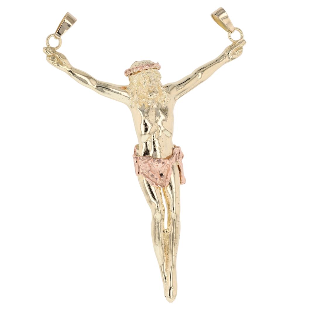 4.25" Religious Crucifix Pendant without Chain 14k Multi-Tone Gold 26. ...