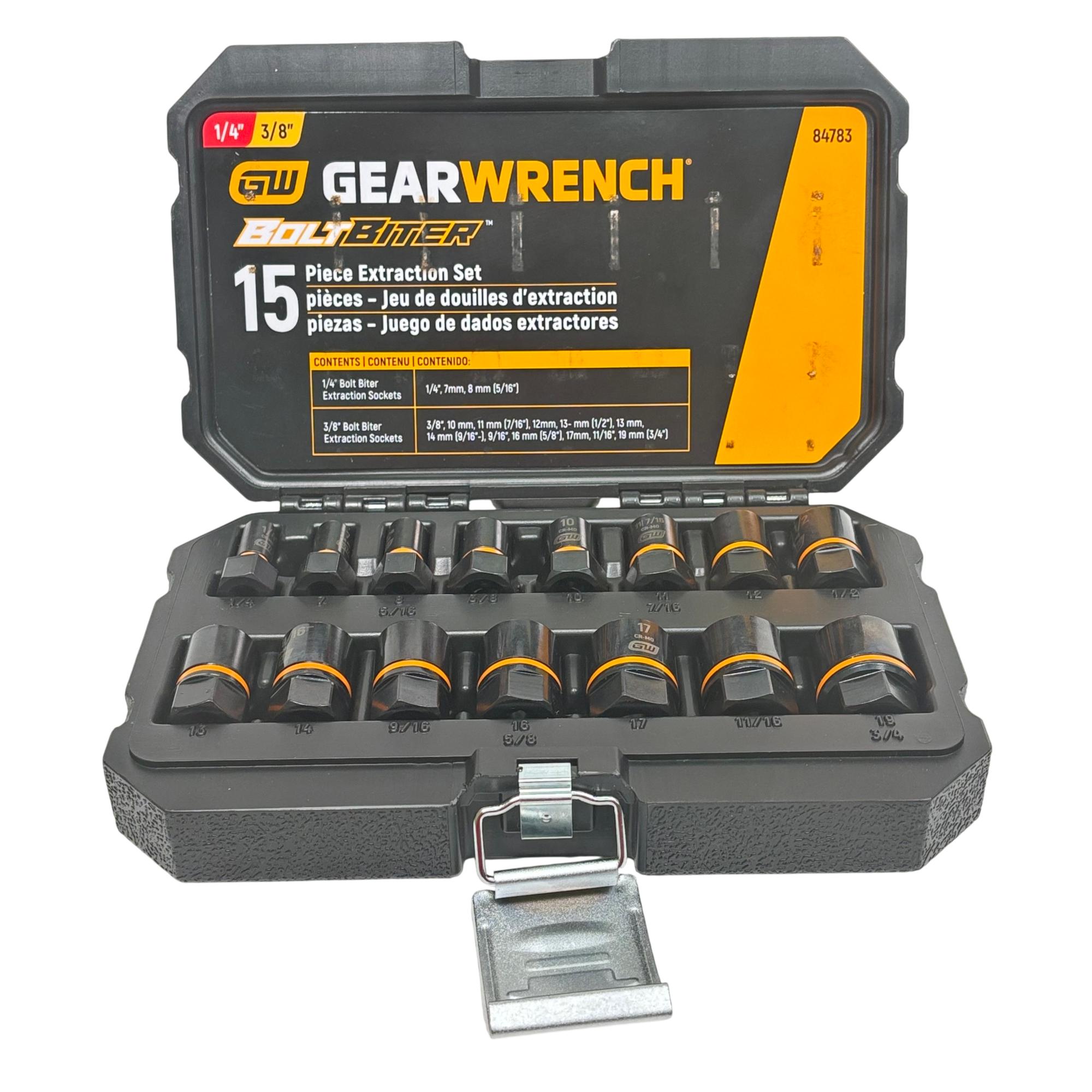 GEARWRENCH Bolt Biter 15 Piece Extraction Set (Model 84783 - 1/4" & 3/8 ...