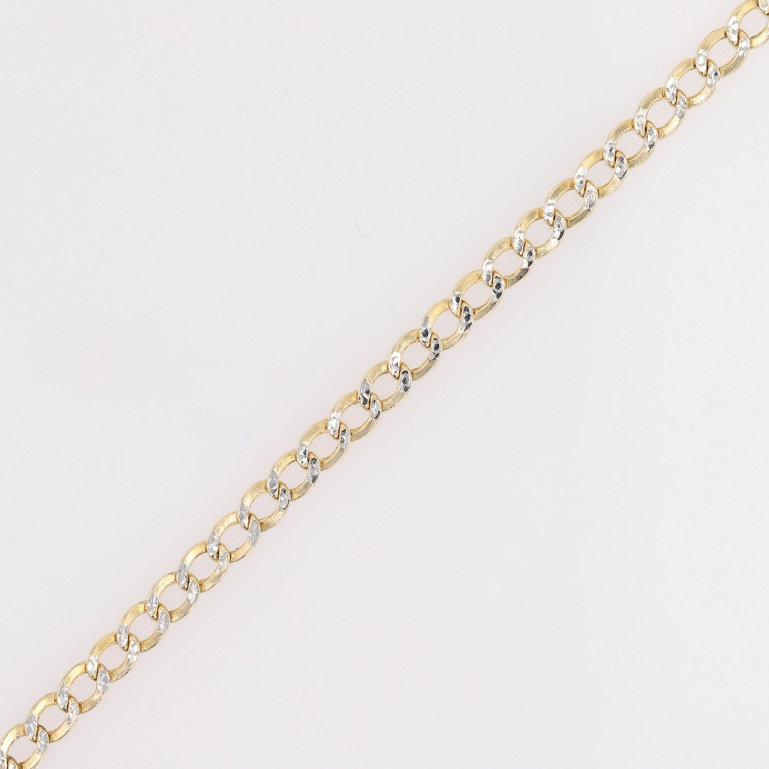 3.3mm Diamond Cut Curb Link Chain 18" Necklace 14k Multi-Tone Gold 4.35 ...