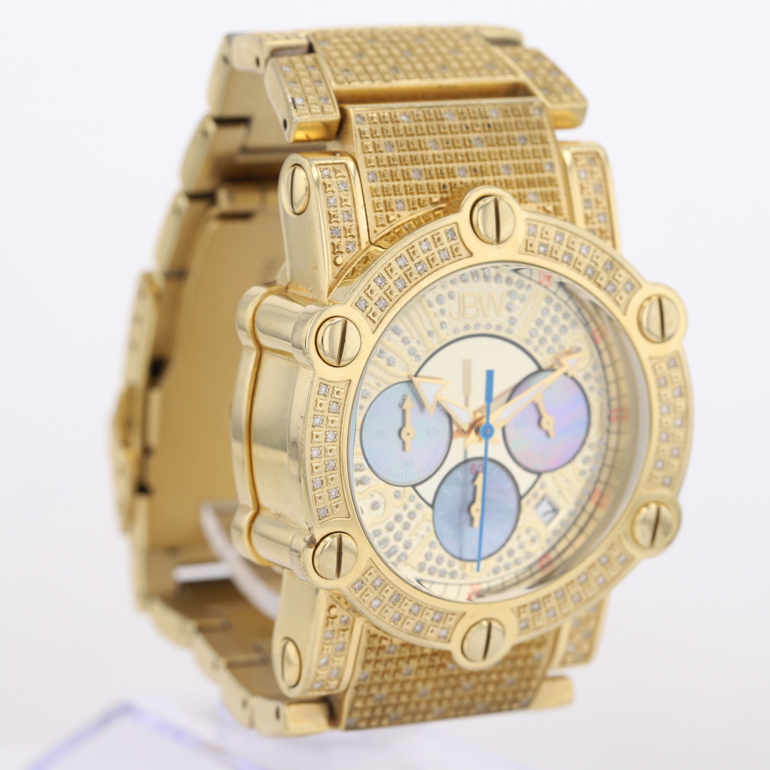 JBW Phantom 42mm Blue Mother of Pearl Dial Diamond Accents Men's Wristwatch