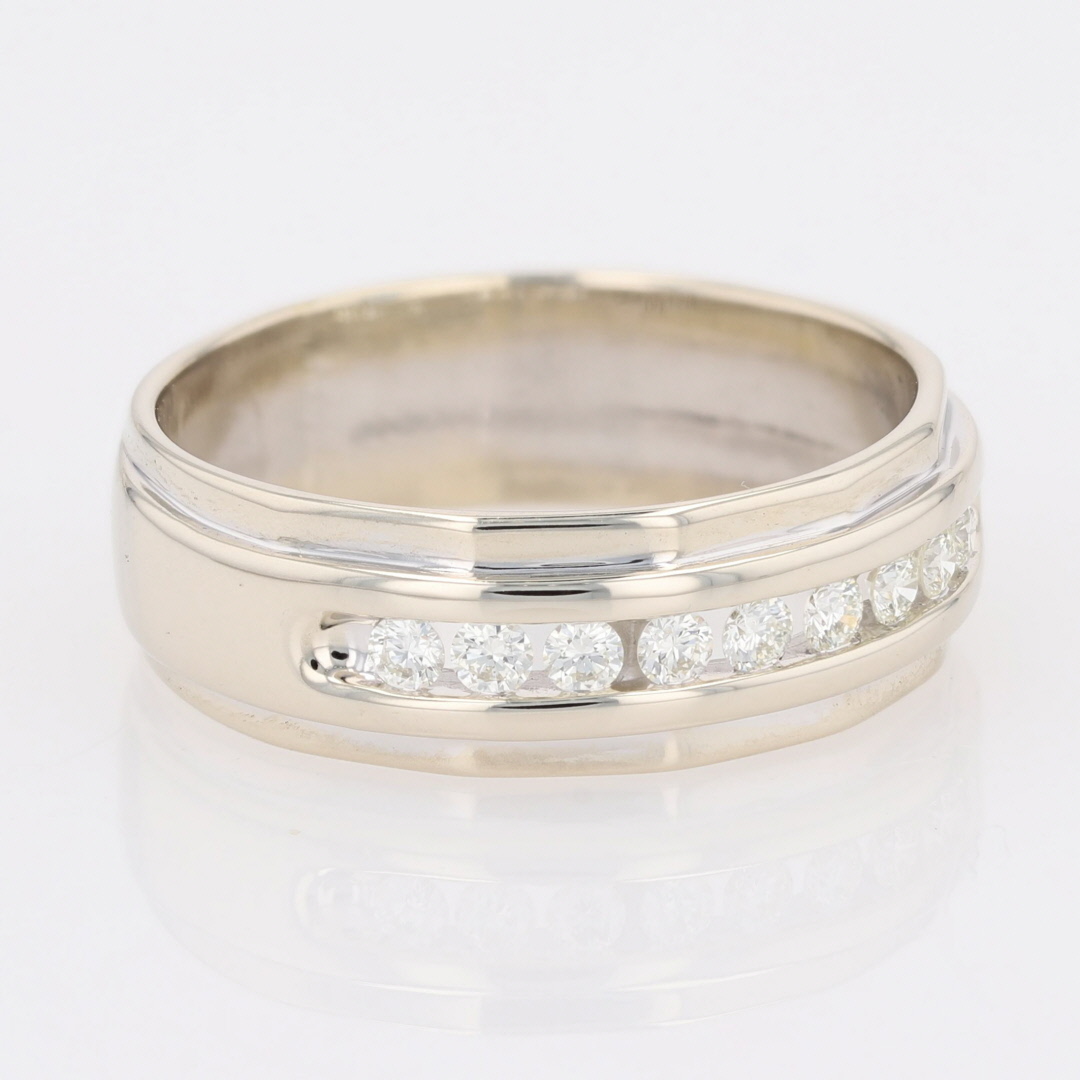 .50ctw Round Cut Diamond Channel-Set Wedding Band Ring 10k White Gold ...