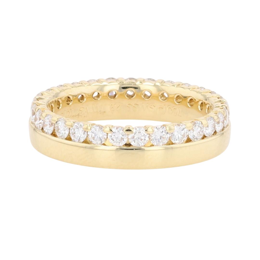 Furrer Jacot 1.01ctw Round Cut Diamond Eternity Band Ring 18k Yellow ...
