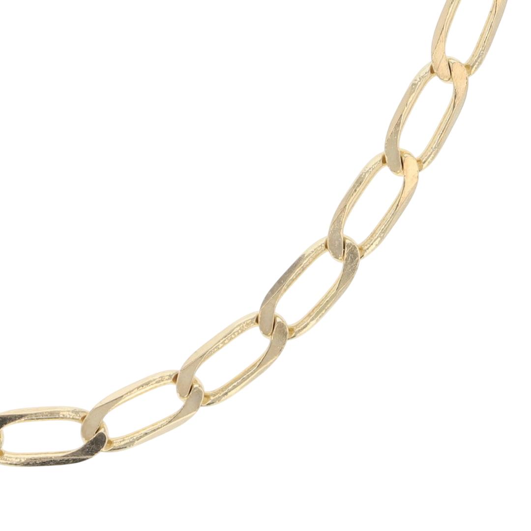3.2mm Elongated Curb Link Chain 18.5" Necklace 14k Yellow Gold 6.56 Grams