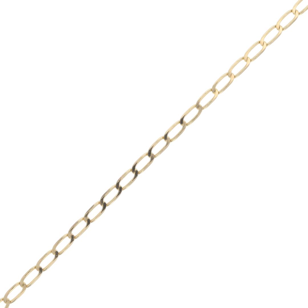 3.2mm Elongated Curb Link Chain 18.5" Necklace 14k Yellow Gold 6.56 Grams
