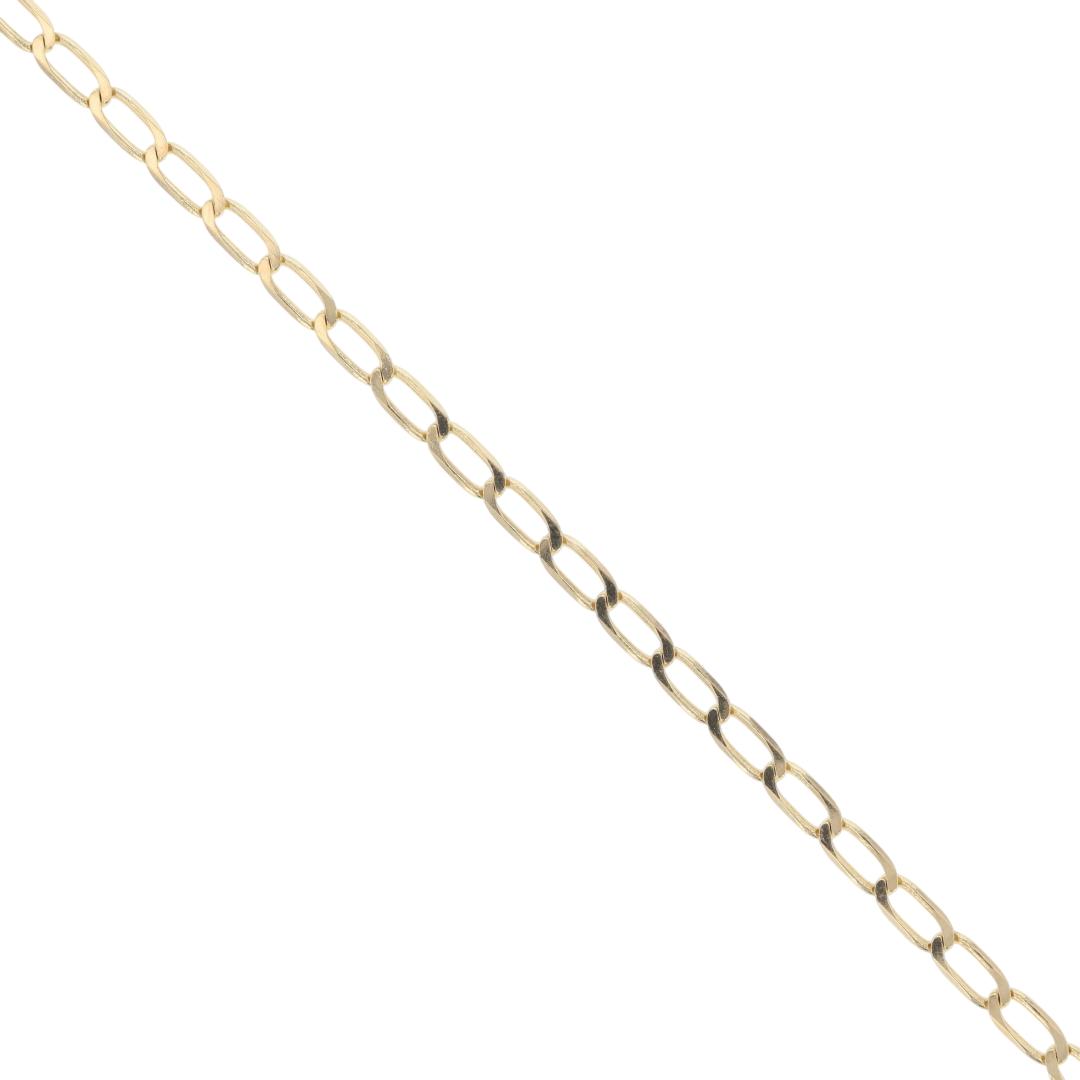 3.2mm Elongated Curb Link Chain 18.5" Necklace 14k Yellow Gold 6.56 Grams
