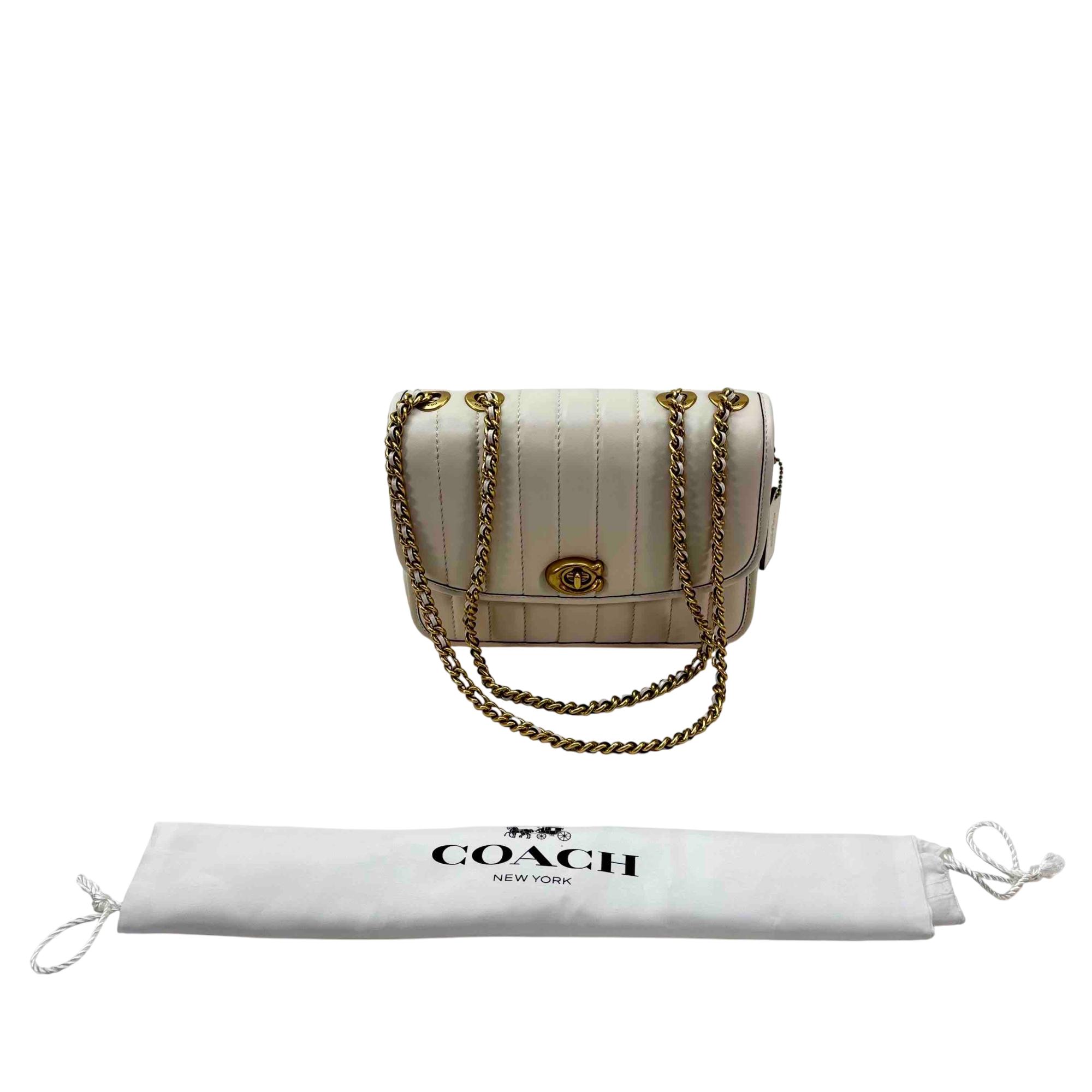 Coach J2057-4684 Madison Turnlock Tan/Off White Quilted Leather ...