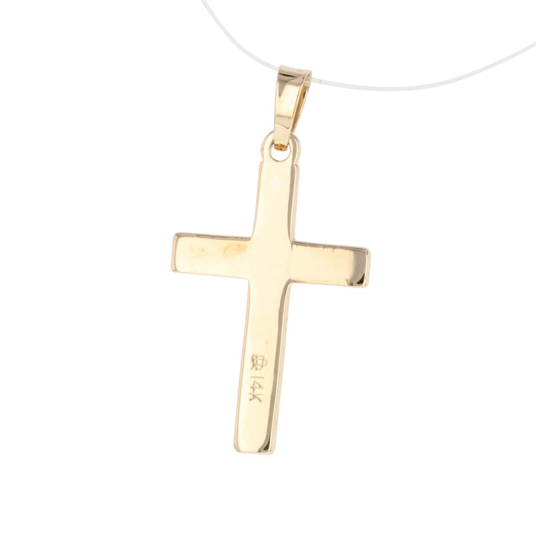 1" Polished Cross Pendant without Chain 14k Yellow Gold 1.56 Grams