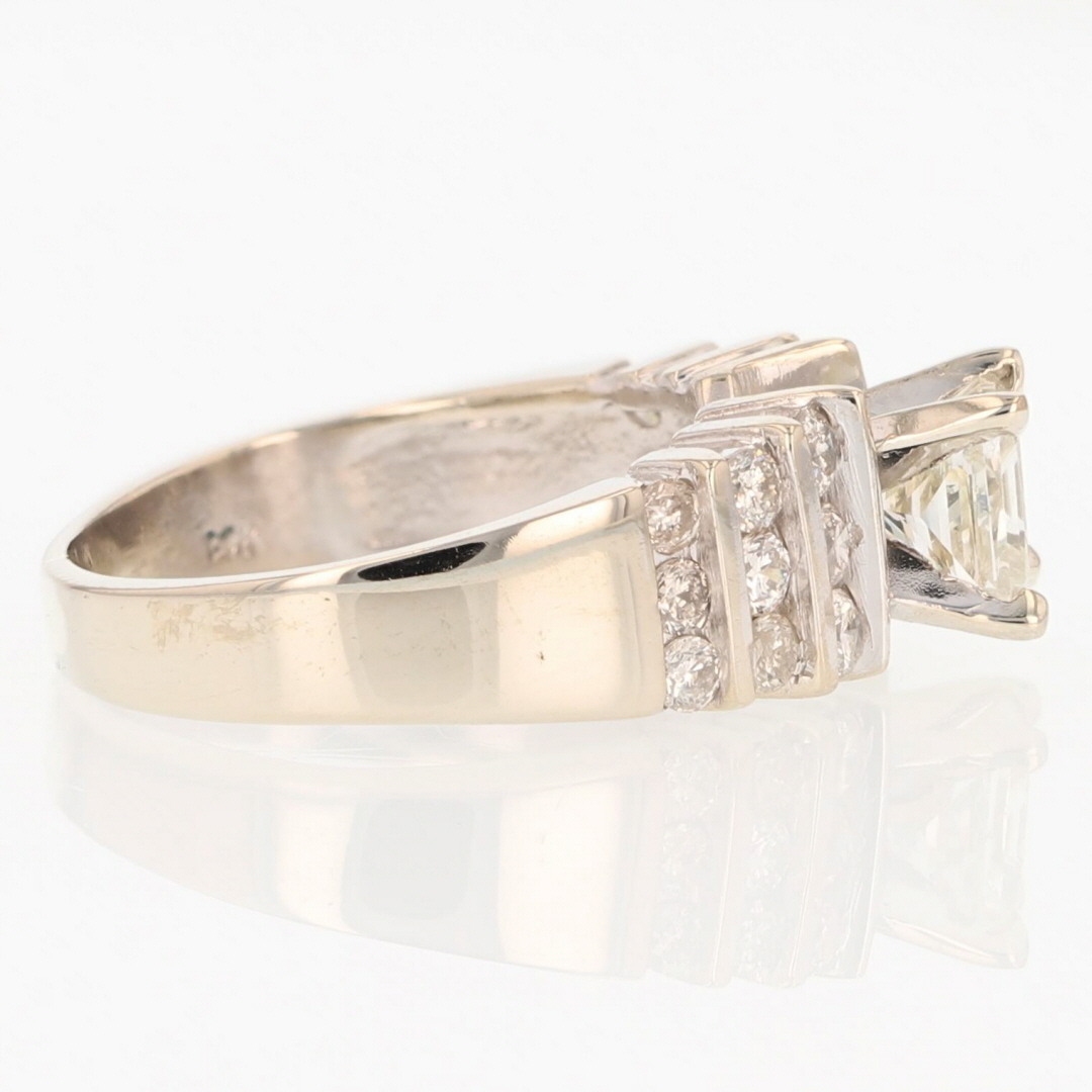 1.07ctw Princess Cut Diamond w/ Accents Engagement Ring 14k White Gold ...