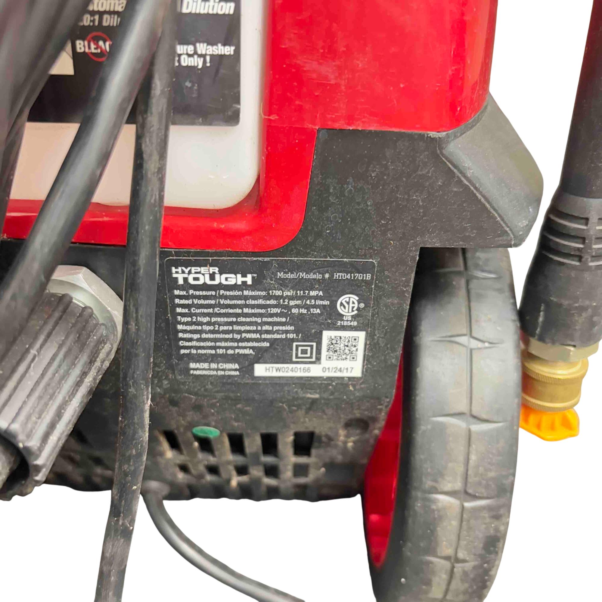 Hyper Tough HT041701B 1700 PSI 1.2 GPM Electric Pressure Washer