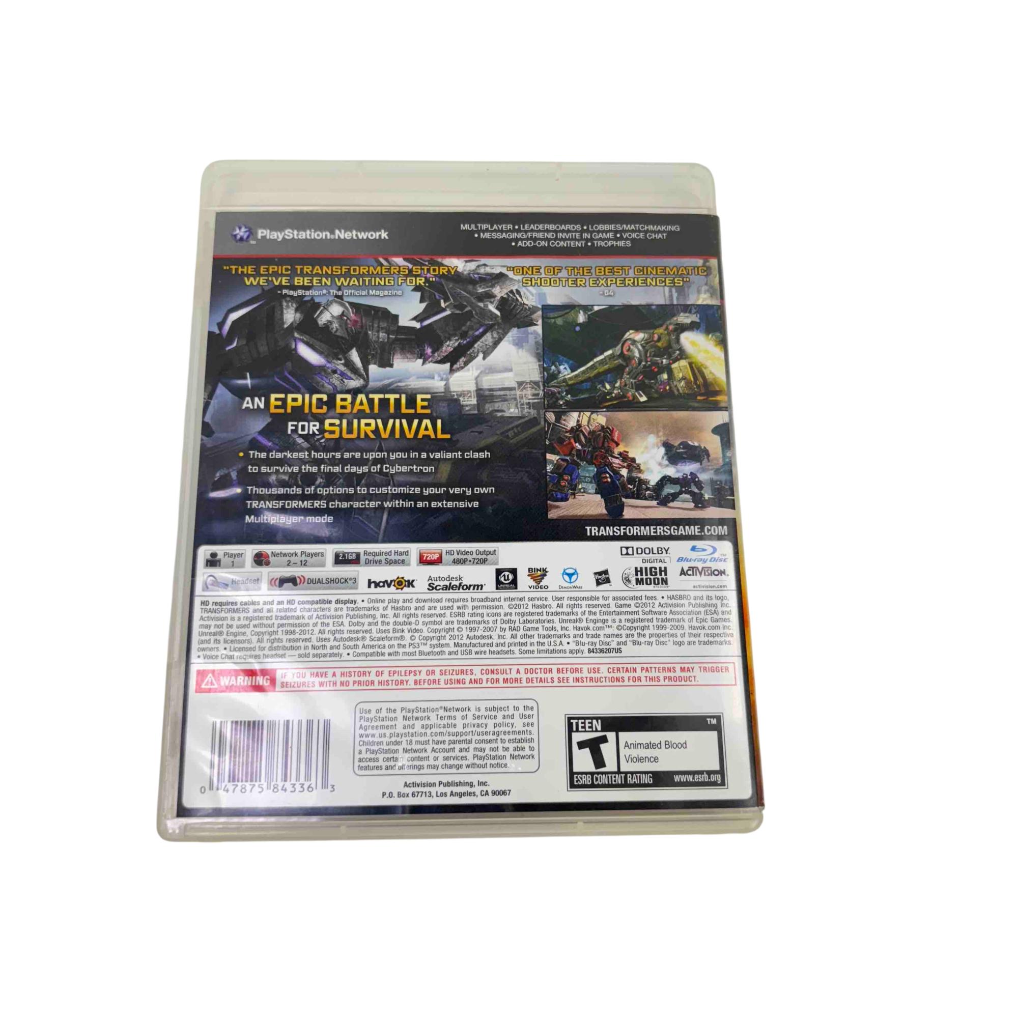 Activision Transformers: Fall of Cybertron PS3 Video Game BLUS-30581