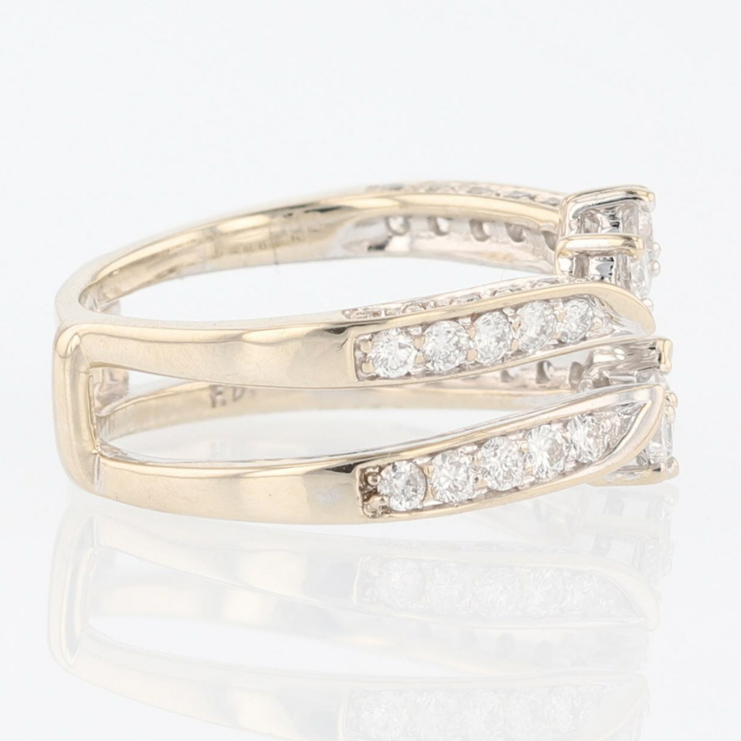 .55ctw Round Diamond Two-Row Solitaire Enhancer Ring 14k White Gold ...