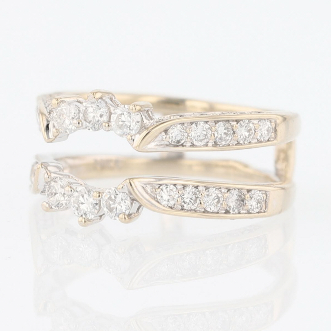 .55ctw Round Diamond Two-Row Solitaire Enhancer Ring 14k White Gold ...