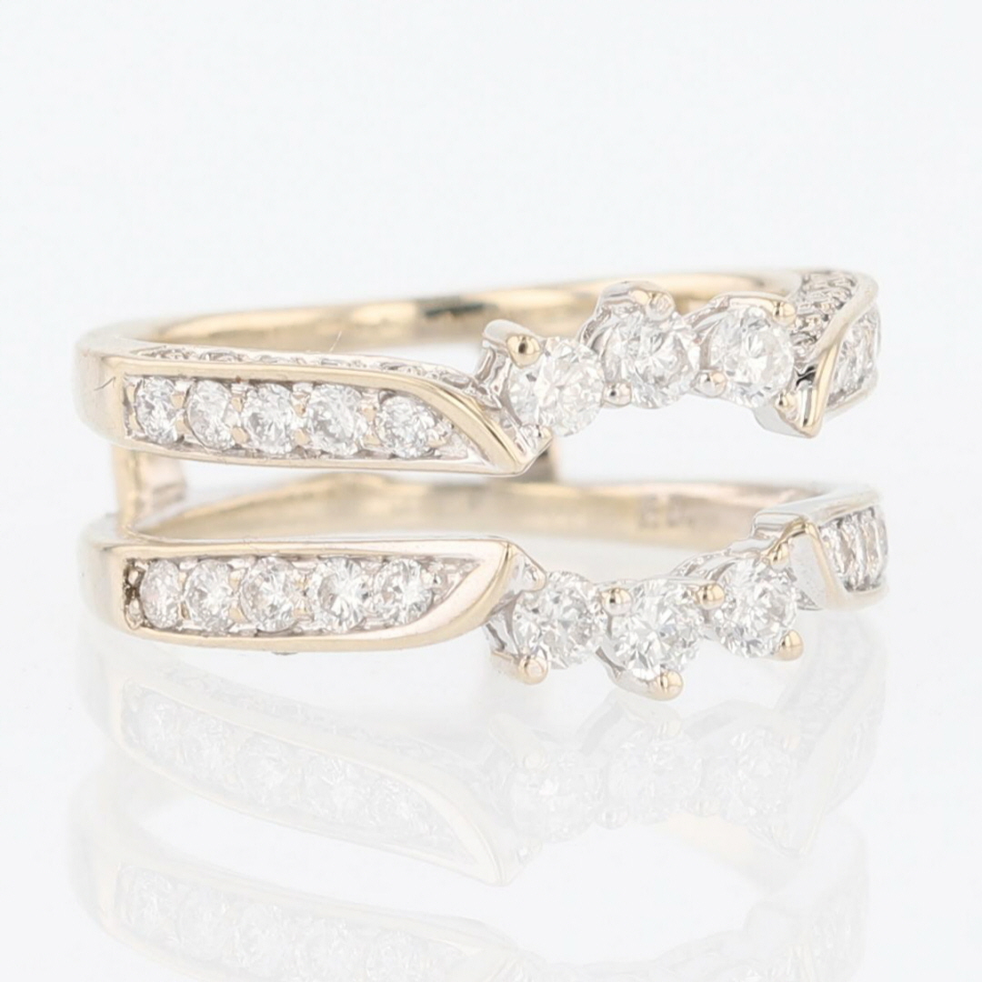 .55ctw Round Diamond Two-Row Solitaire Enhancer Ring 14k White Gold ...