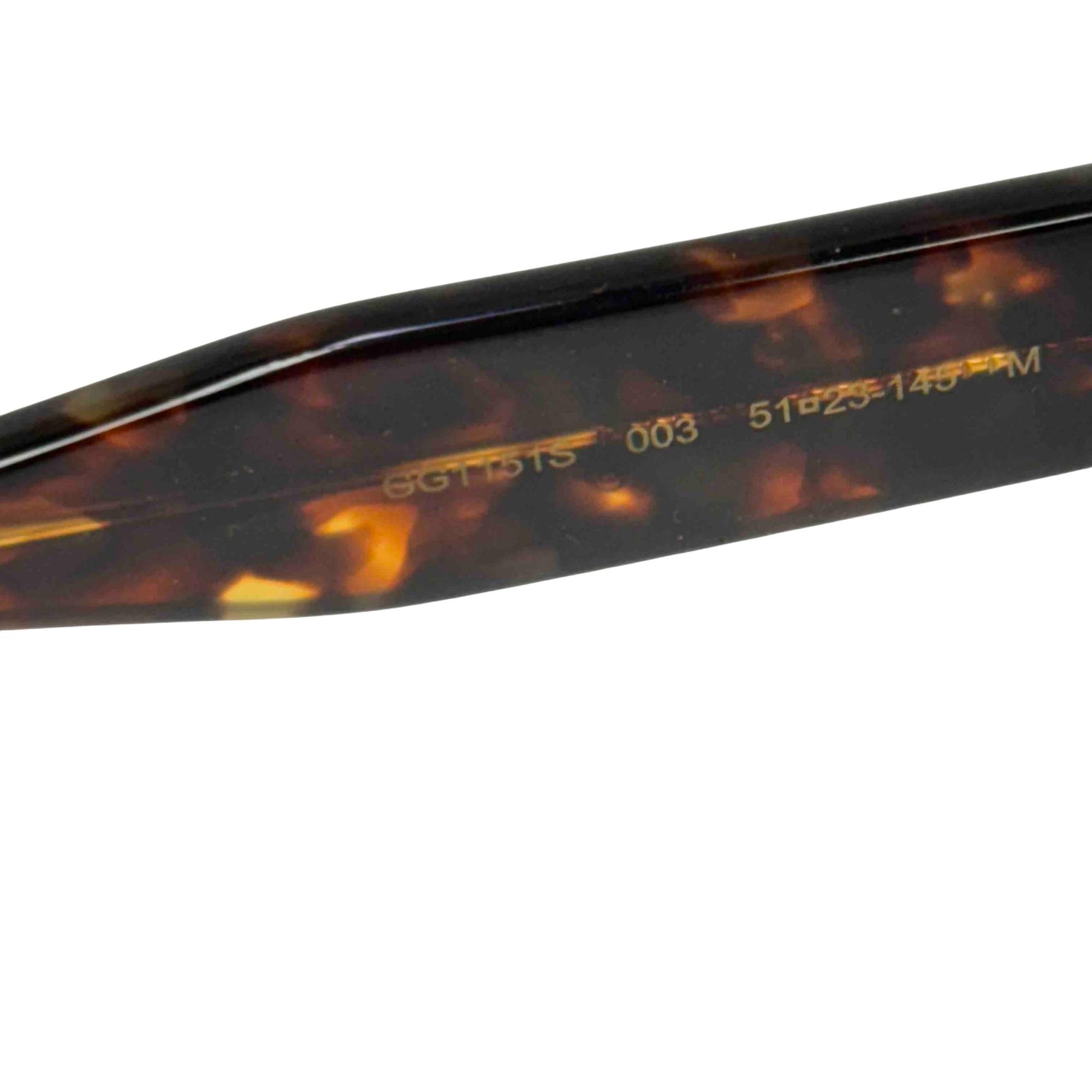 Gucci GG1151S Havana Tortoise Shell Square Sunglasses