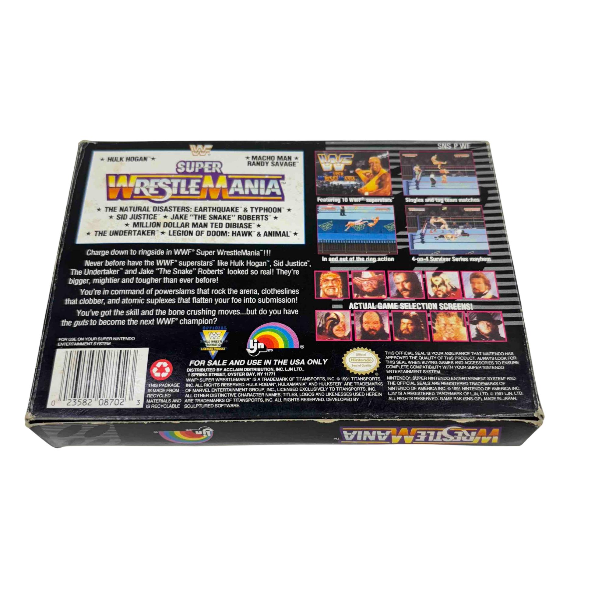 LJN WWF Super WrestleMania Game Cartridge SNS-WF-USA SNES Video Game