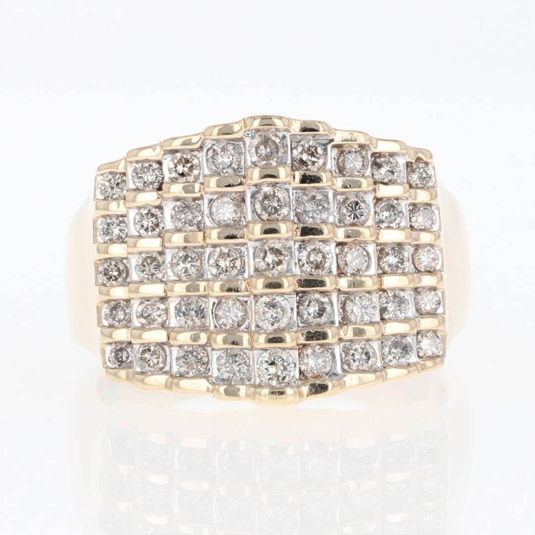 1.05ctw Round Diamond Cluster Pyramid Statement Ring 10k Yellow Gold Size 9.5