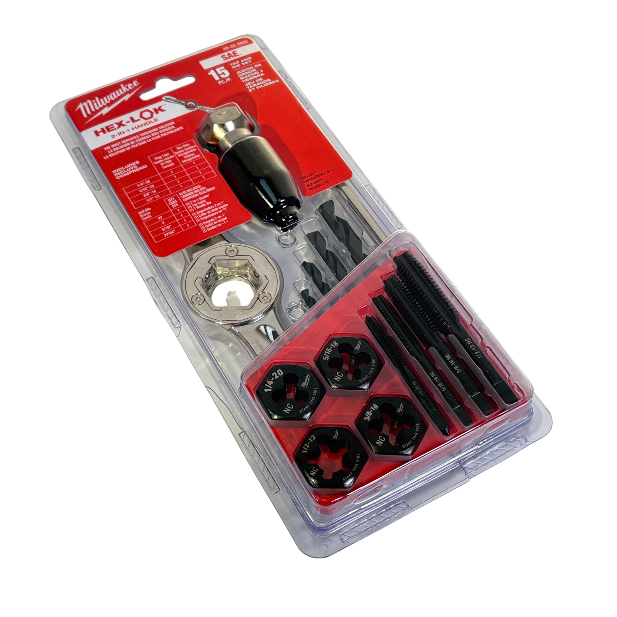 Milwaukee 49-22-5602 Hex-LOK 15-Piece SAE Tap and Die Set